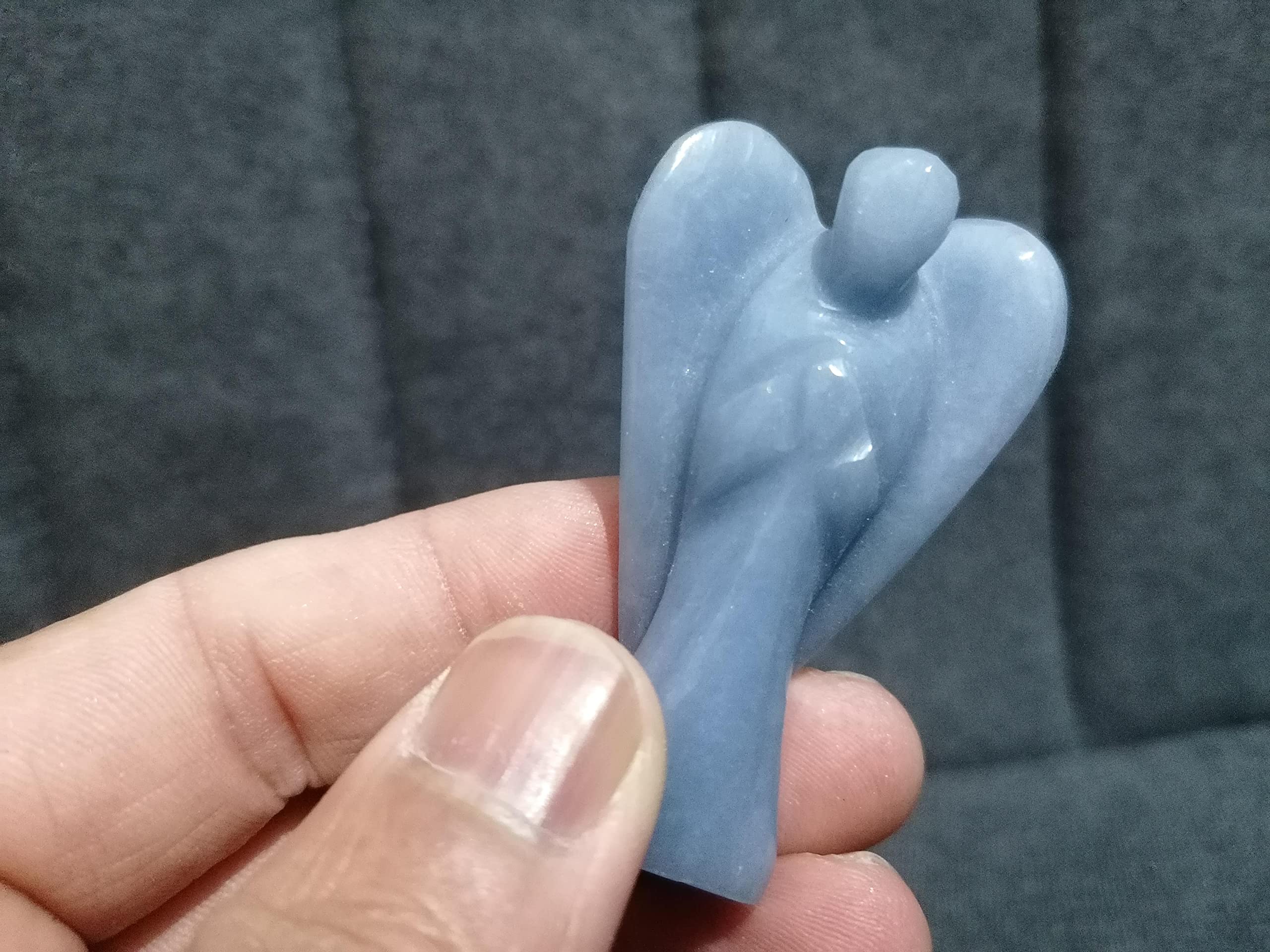 Angelite Guardian Angel Hand Carved 2 Inch Figurine Statue from Real ...