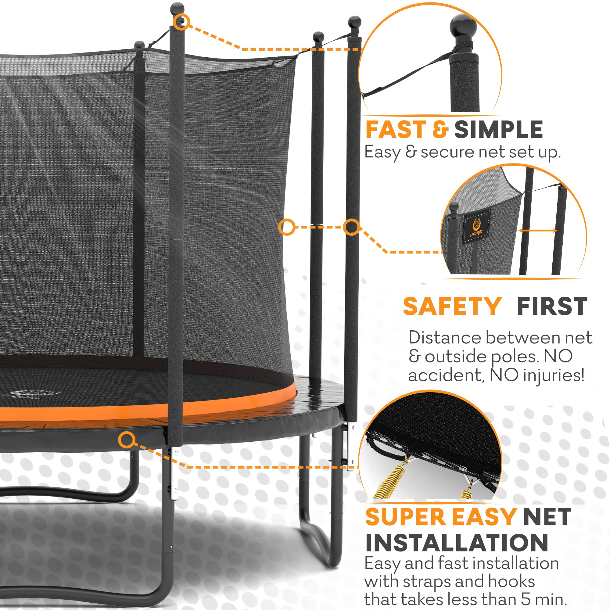 JUMPZYLLA New Trampoline for Kids and Adults 10 FT - Recreational ...