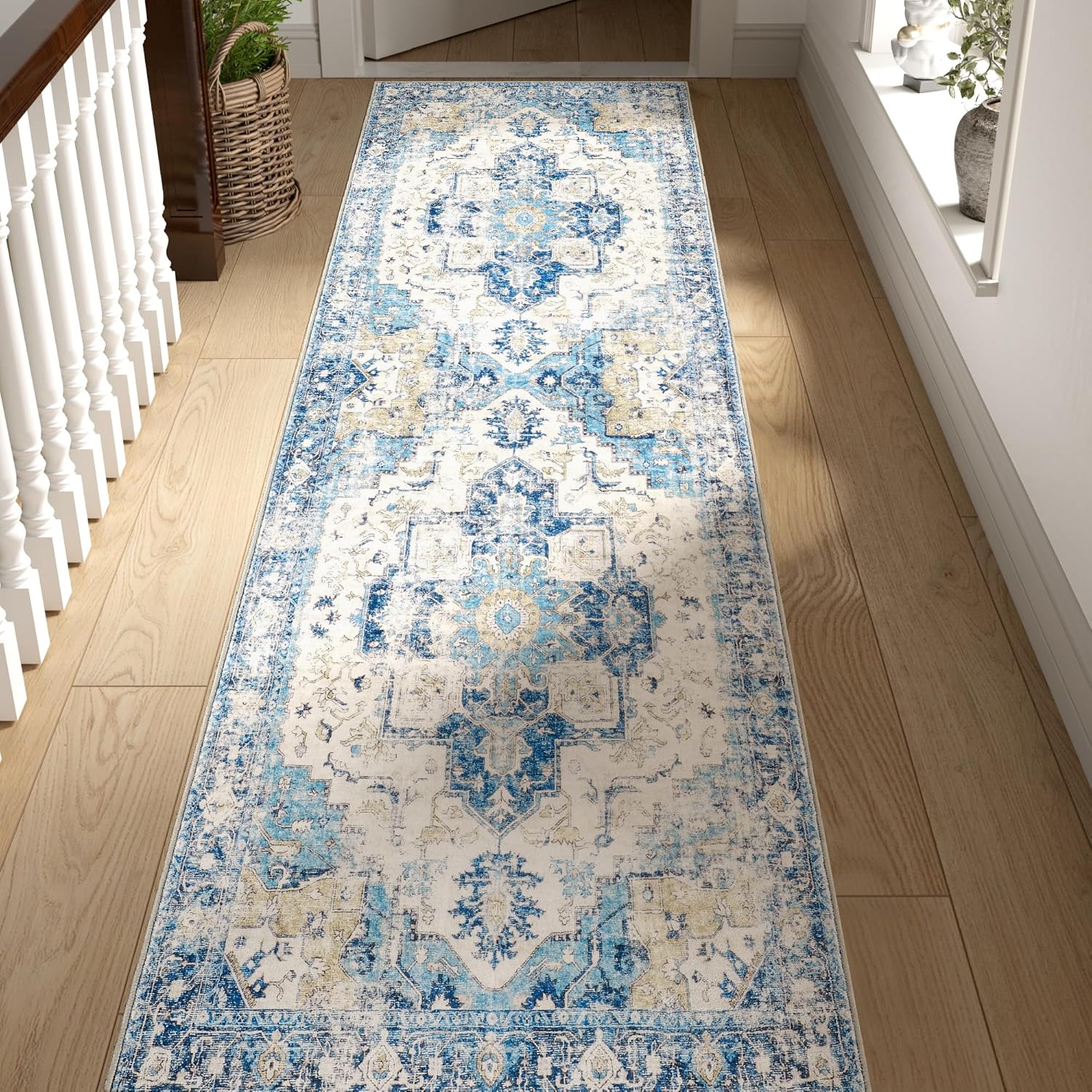 Amazon.com: jinchan Kelda Runner Rug 3x8 Washable Rug Soft Hallway ...