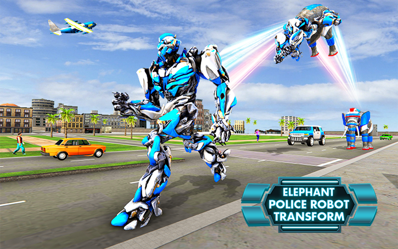 US Police Elephant Robot Transform Car Driving Games: Superhero Robots ...
