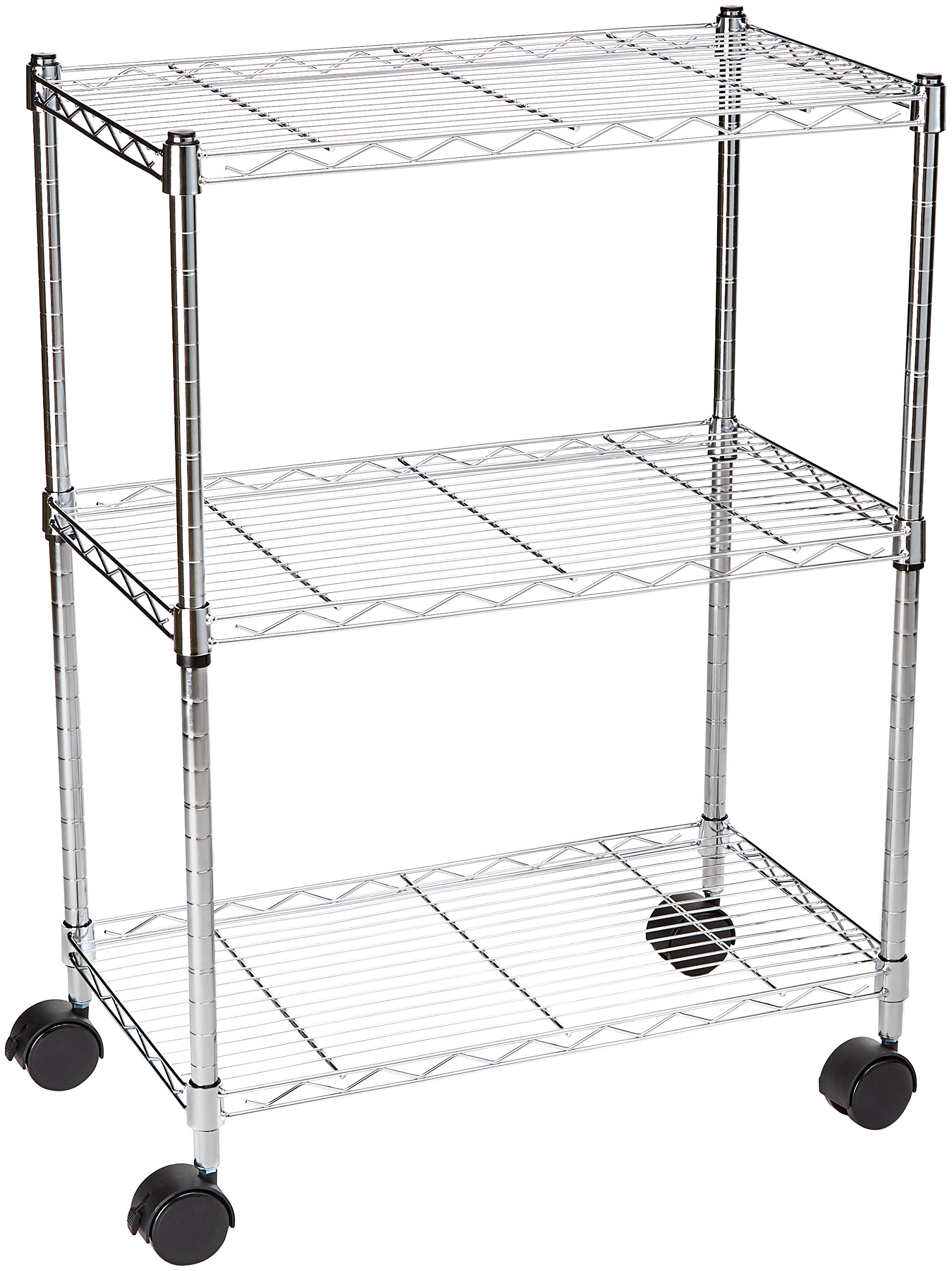 Amazon Basics 3 Shelf Adjustable Heavy Duty Storage Shelving Unit On 4