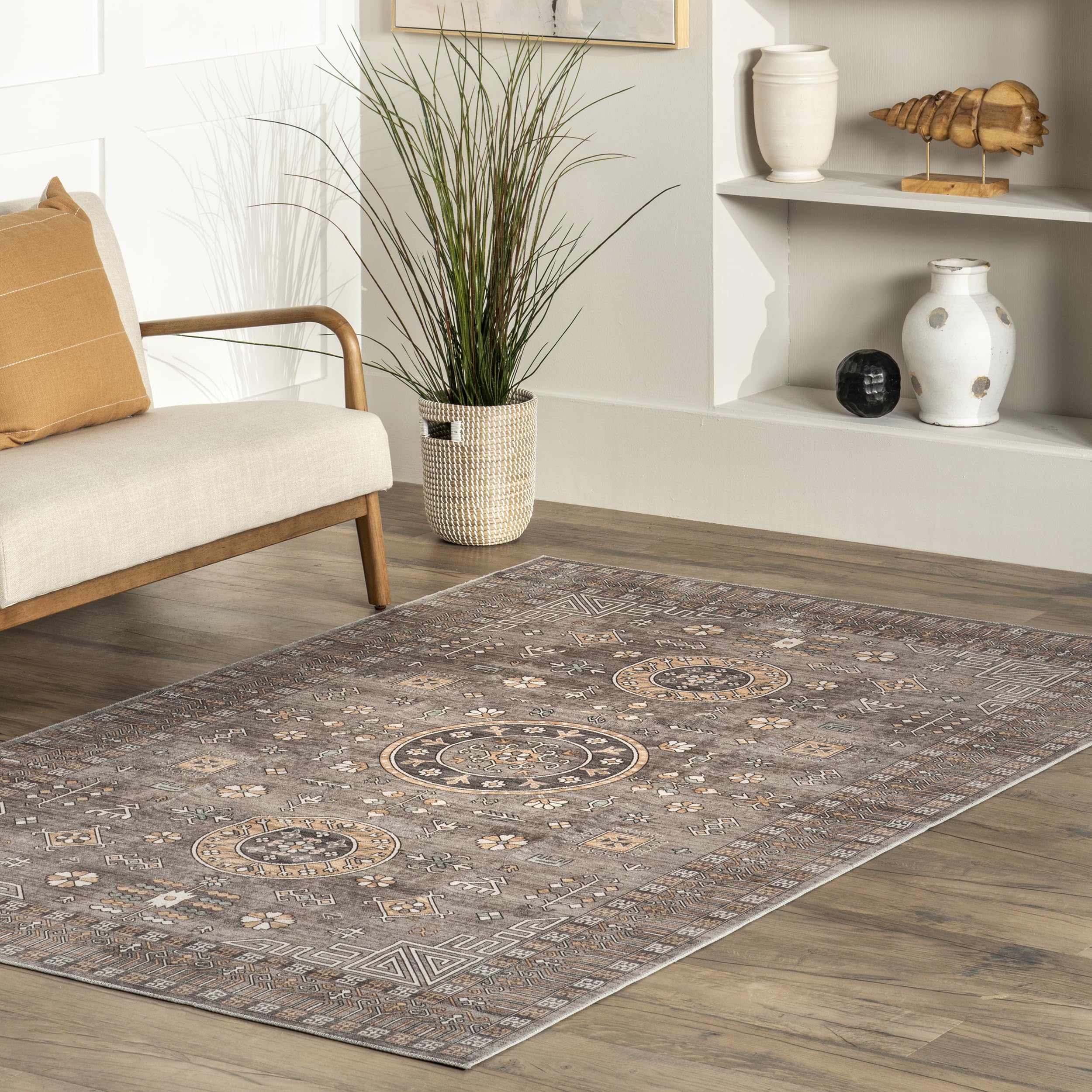 Amazon.com: nuLOOM 5' x 8' SpinClean Machine Washable Stain-Resistant ...