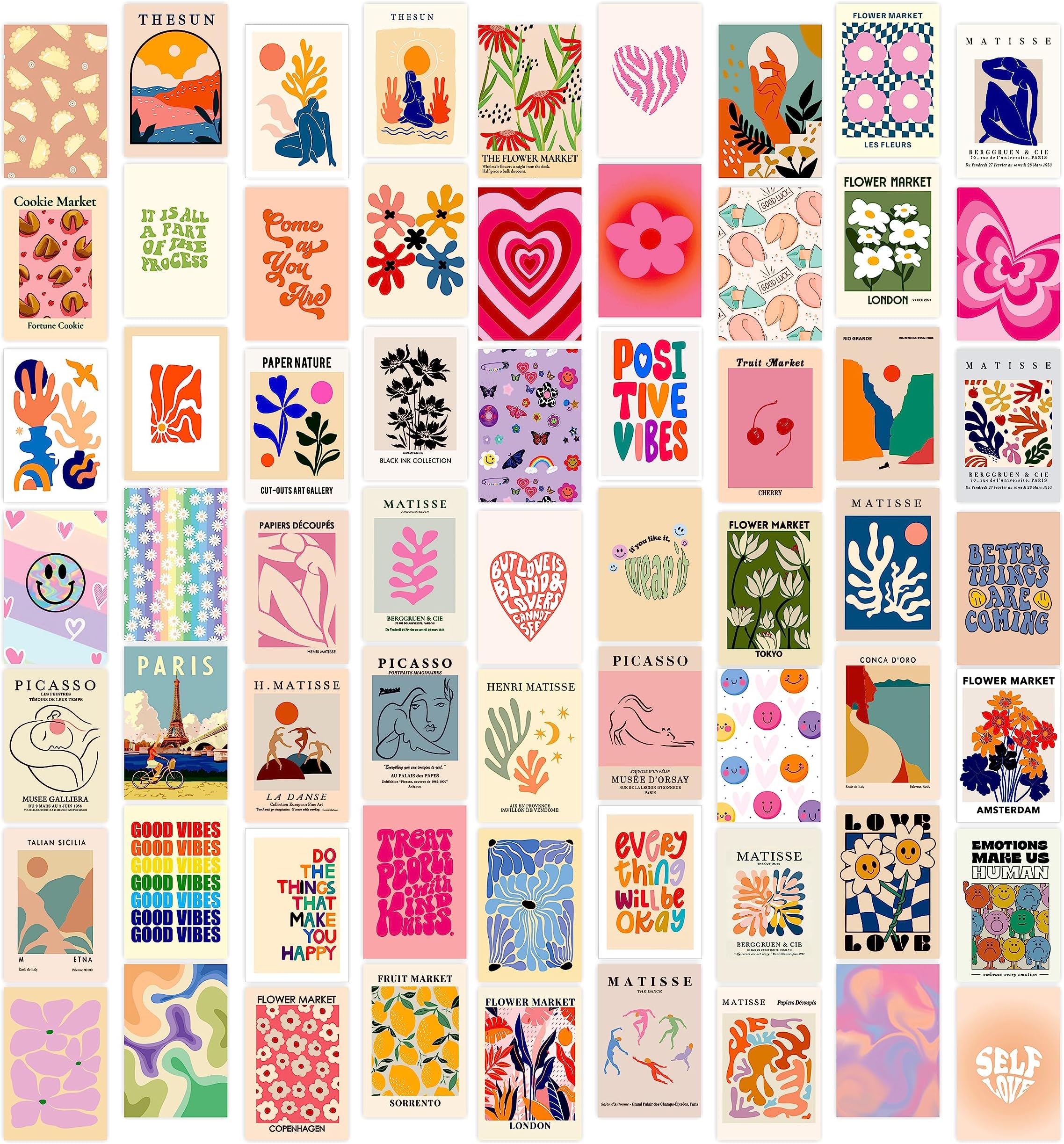 Twinster Aesthetic Wall Stickers Collage Kit, Set of 60 Poster for Room ...