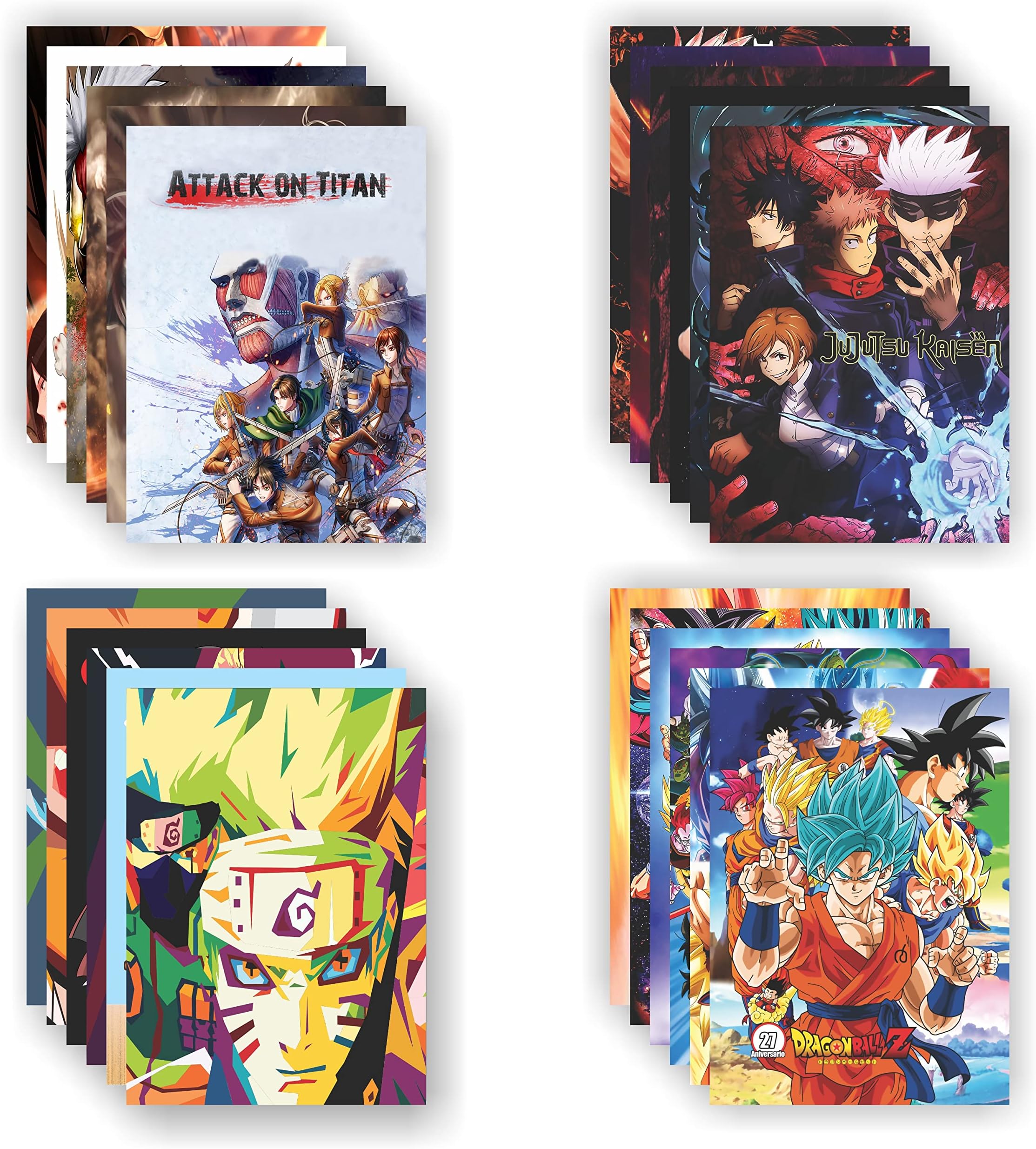 CLICKEDIN Anime Poster (Pack of 24) with Self Adhesive On The Back of ...