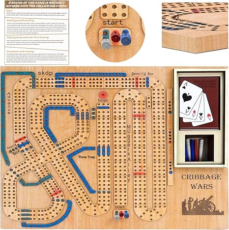 Amazon.com: Cribbage Wars Board Game, Cribbage War Game, Cribbage Board ...