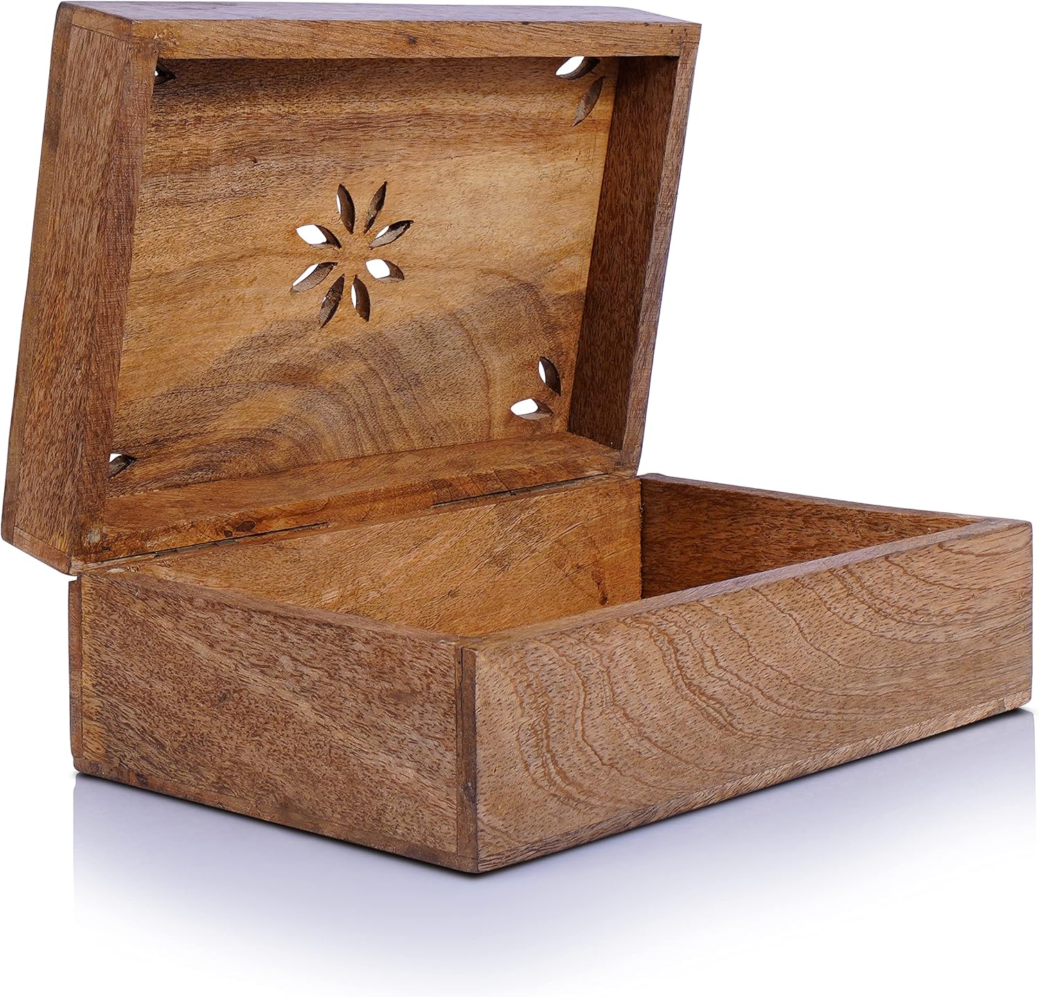 Amazon.com: Mela Artisans Wooden Keepsake Box | Light Burnt Mango Wood ...