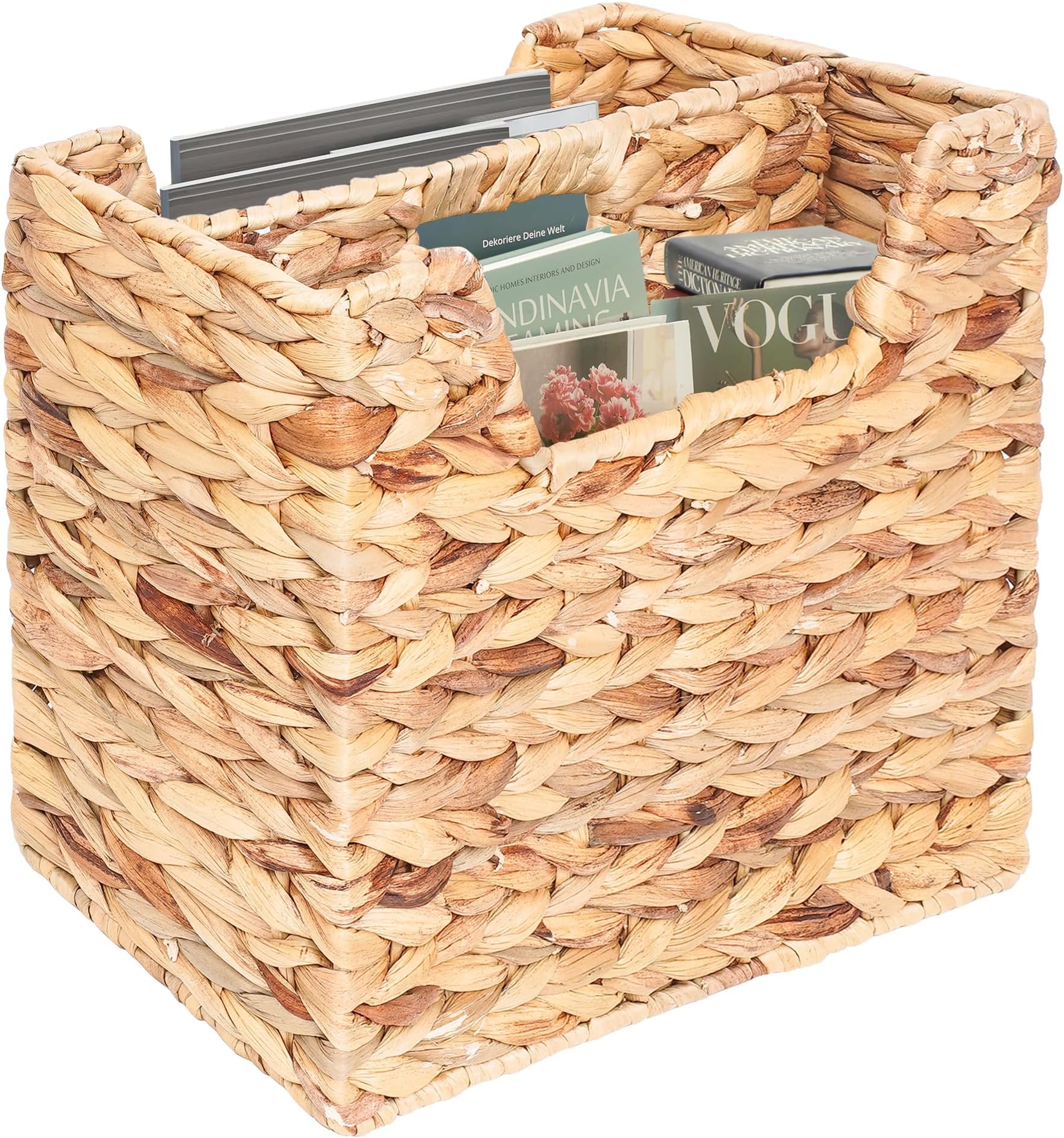 Amazon.com: Yesland Hand-Woven Magazine Basket, Natural Narrow Water ...