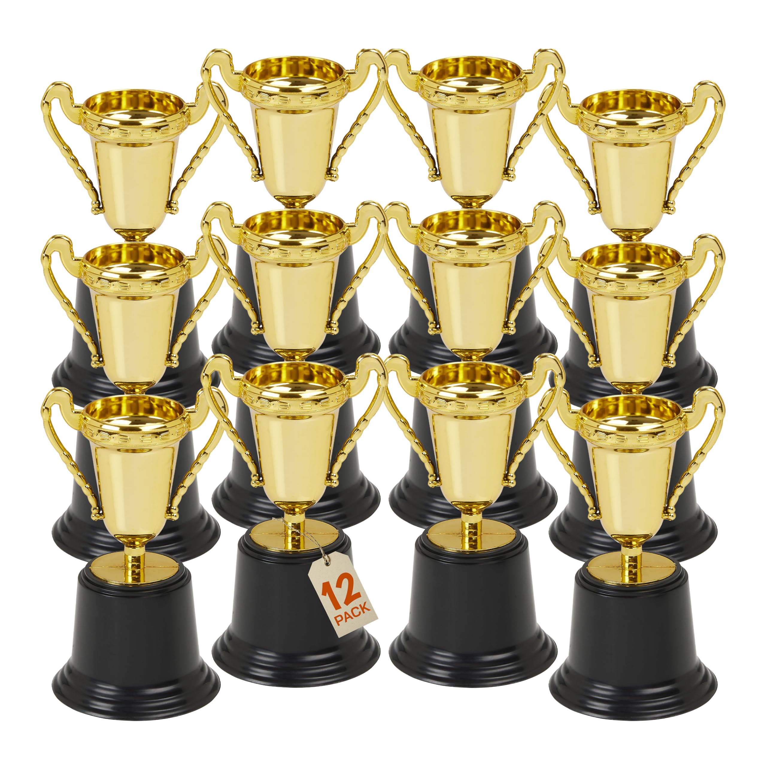 Amazon.com : Playbees Plastic Mini Trophies - 12PK - 5 Inch - Gold Cups ...
