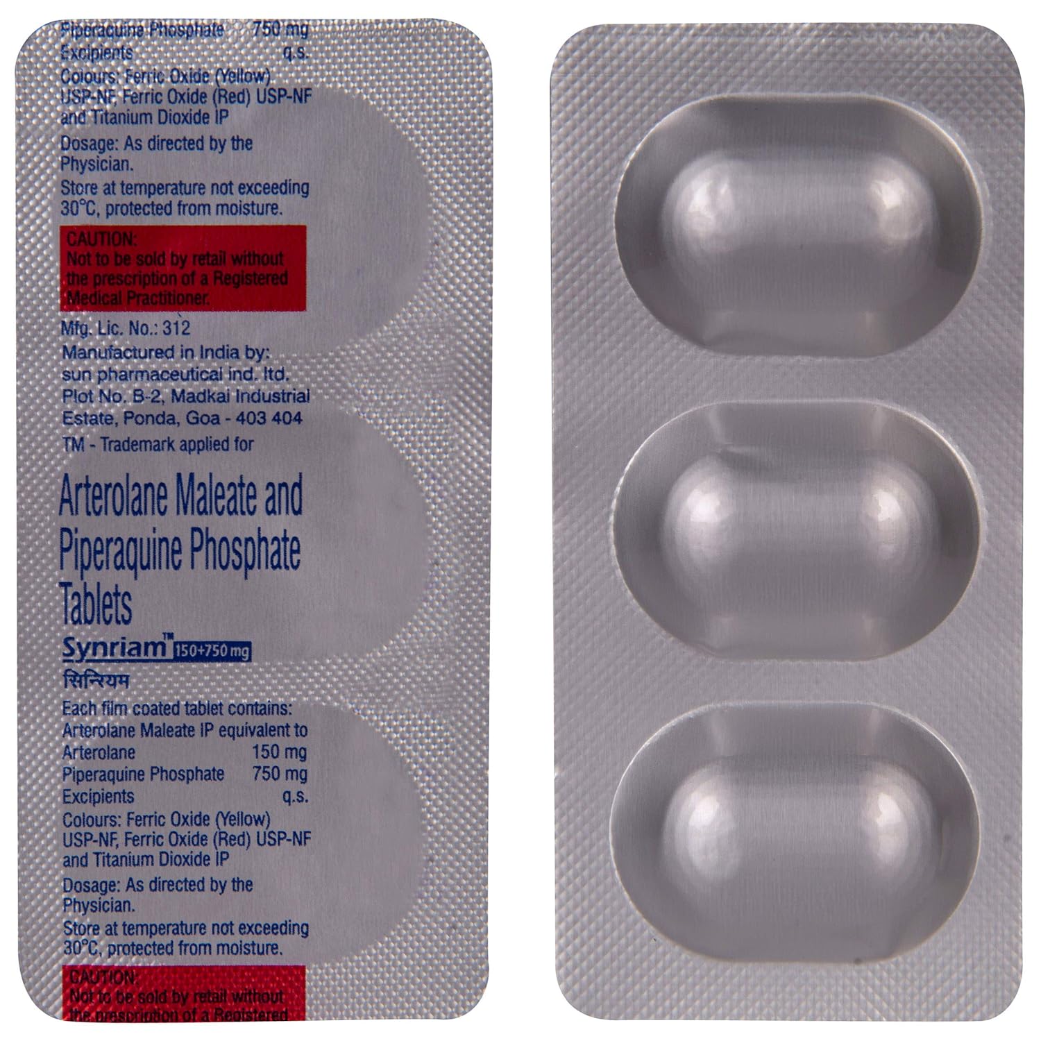 Synriam 150+750mg - Strip of 3 Tablets : Amazon.in: Health & Personal Care