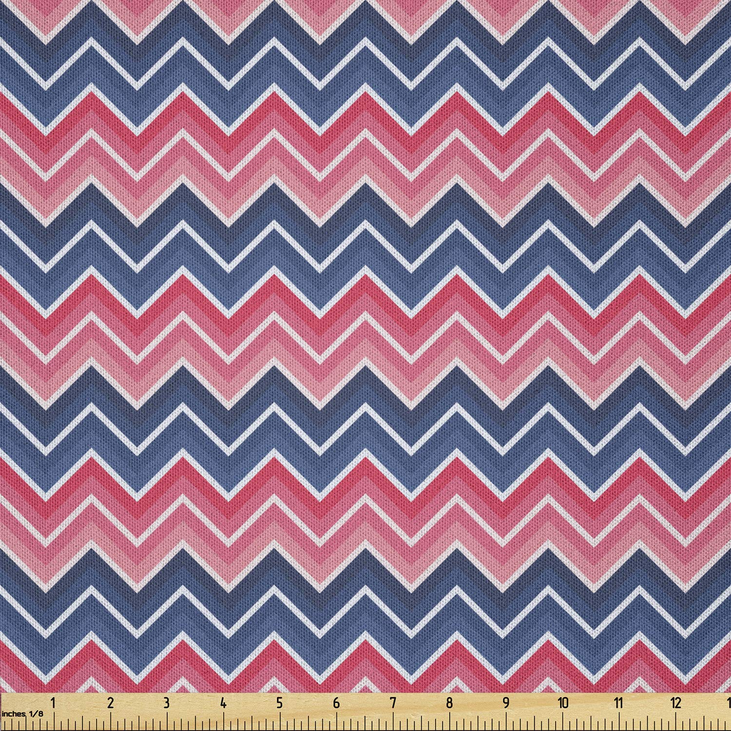 Pink And Blue Chevron Fabric