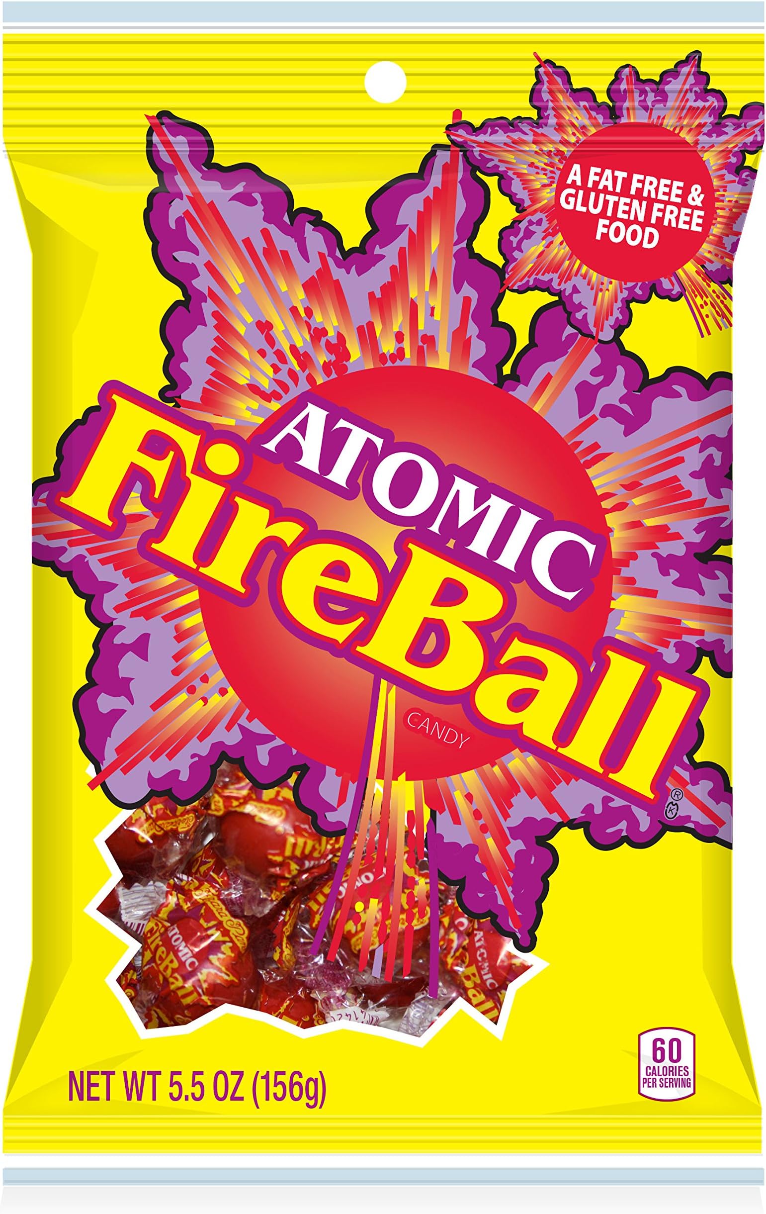 Amazon.com : Atomic Fireball Hard Candy, Cinnamon Flavor, 5.5 Ounces ...
