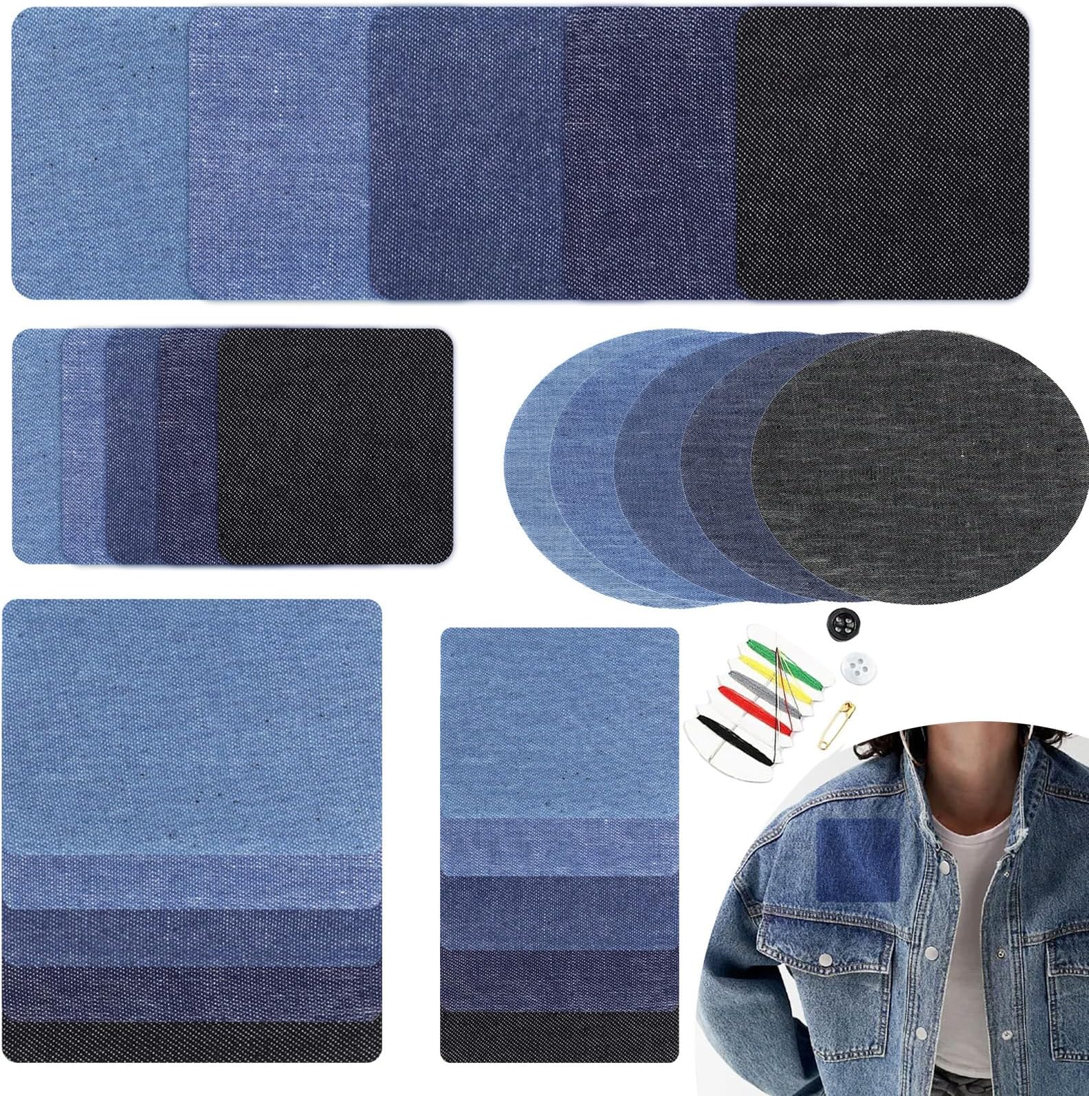 Amazon.com: Iron-on Patches for Clothes. Denim Patches to Repair or ...
