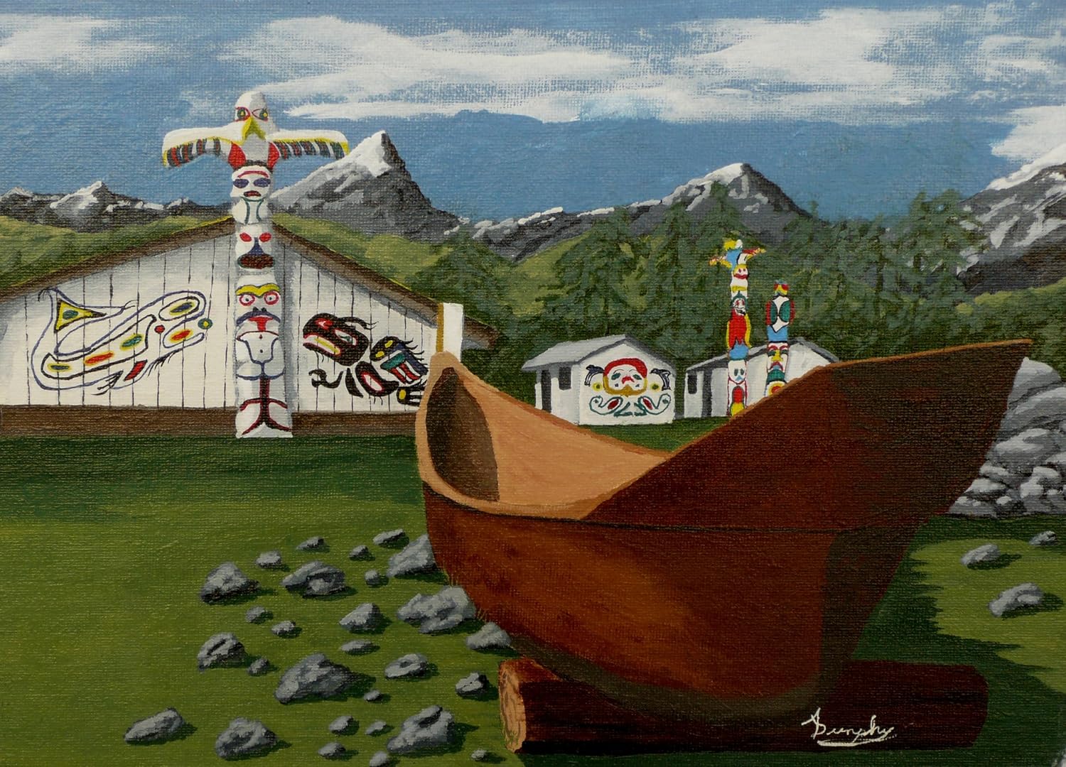 Amazon.com: 'Haida', Original Painting, Home Decor Artwork: Paintings