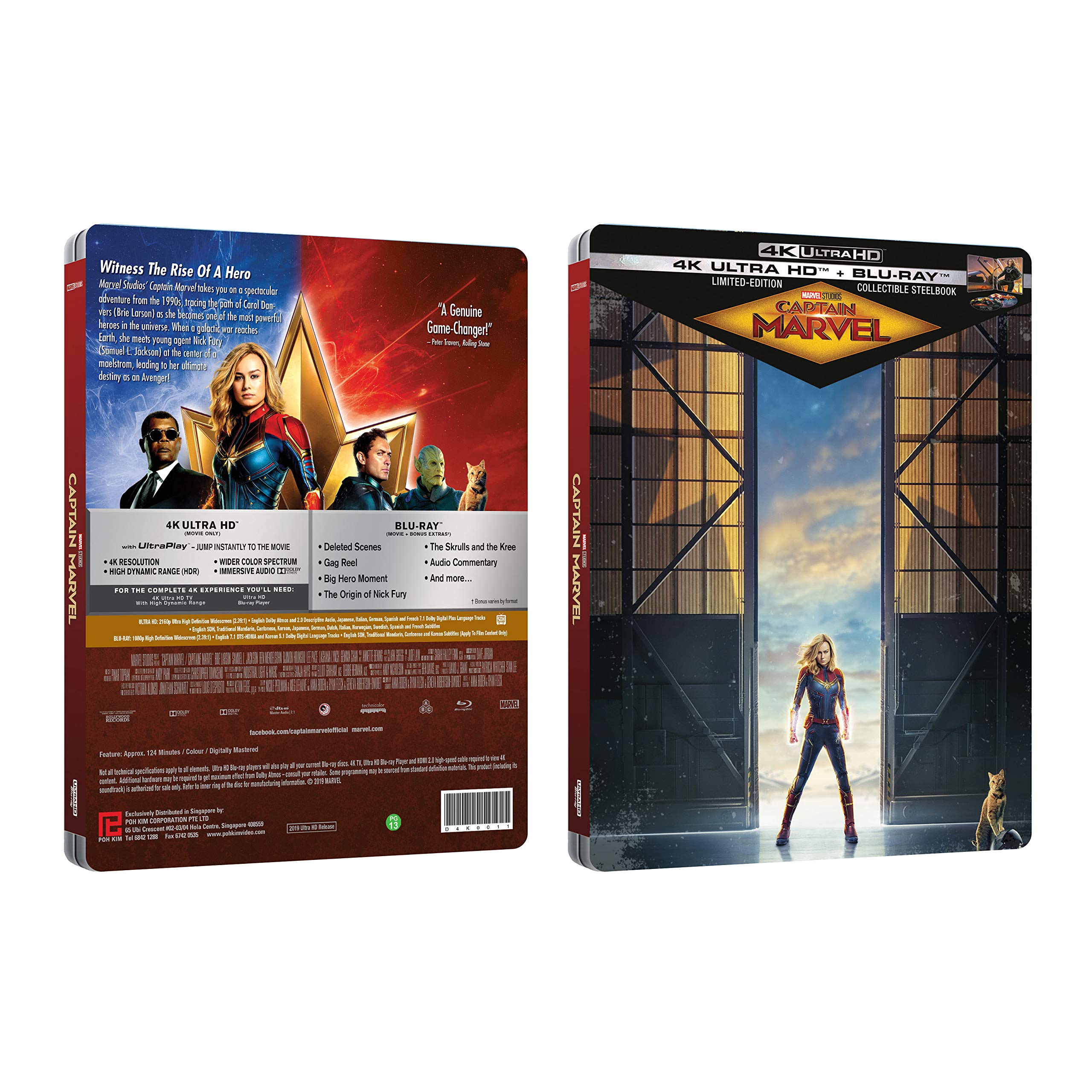 Captain Marvel 4K Limited Edition Steelbook (4K Ultra/Blu-Ray/Digital ...