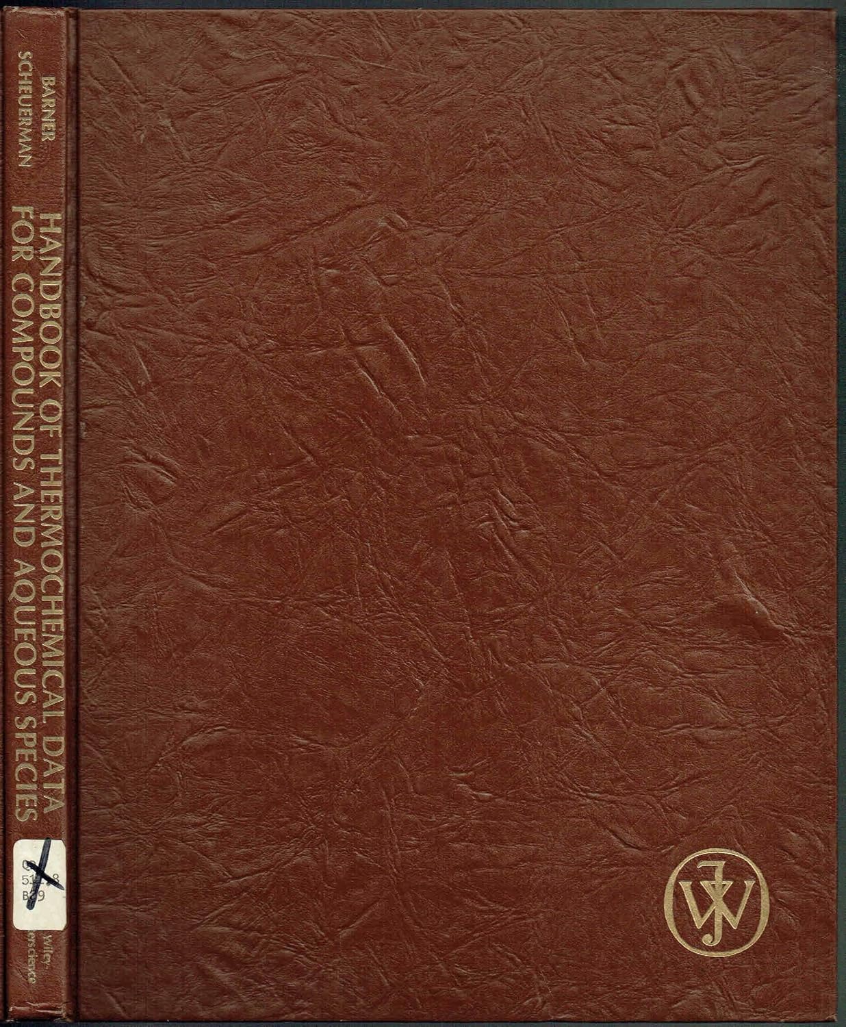 Handbook of Thermochemical Data for Compounds and Aqueous Species ...