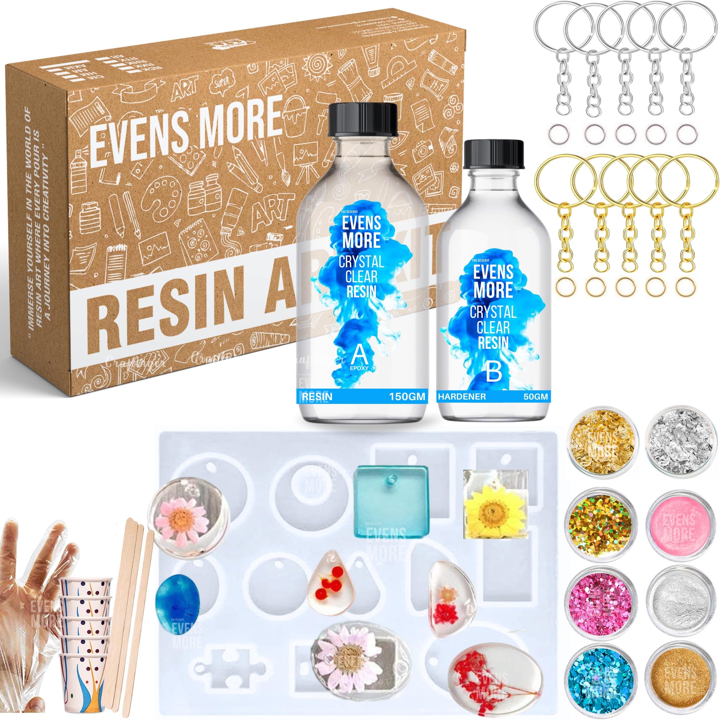 Craftyfix Resin Art Kit with Moulds – Complete Resin Jewellery Making ...