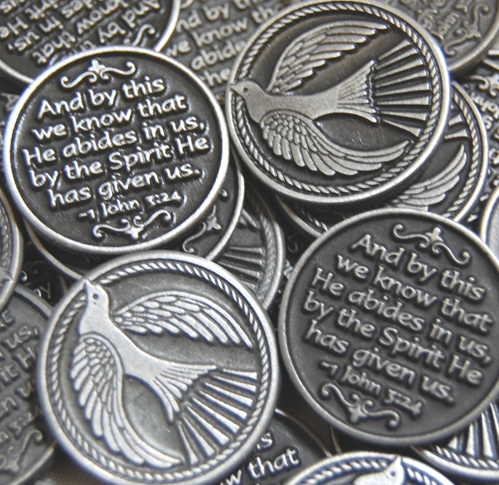 Amazon.com: Set of 10 Dove Holy Spirit Pocket Token Coins : Everything Else