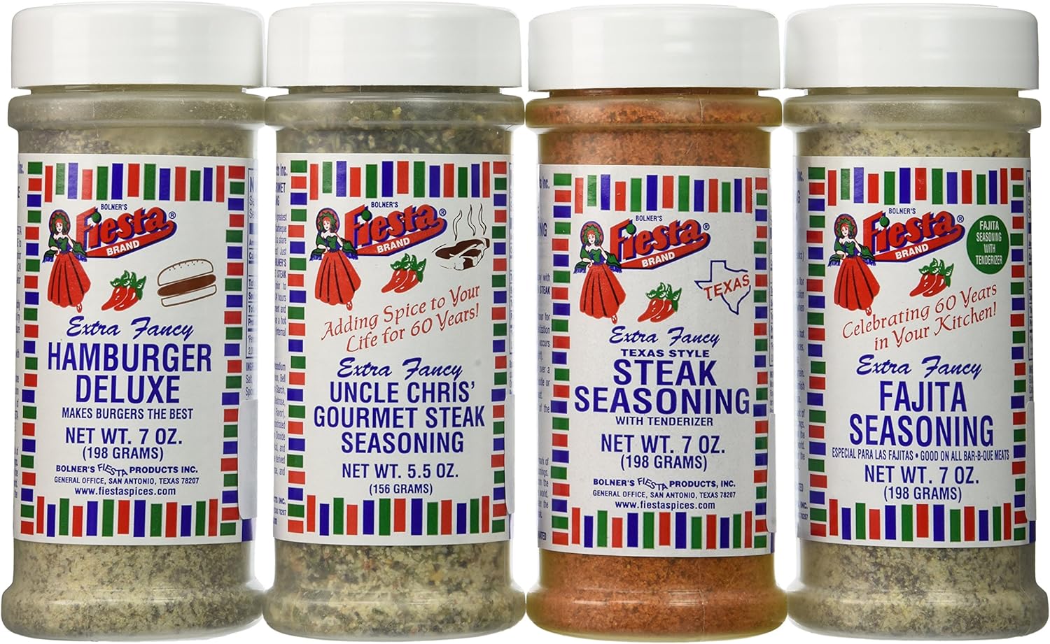 Bolner's Fiesta Extra Fancy Texas Barbeque Seasoning 4 Flavor Variety ...