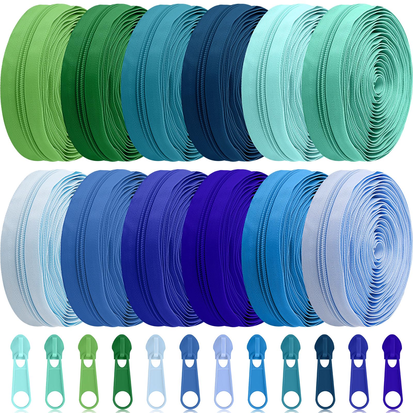 Amazon.com: 36 Yards 12 Pieces #5 Sewing Zippers Assorted Small Nylon ...