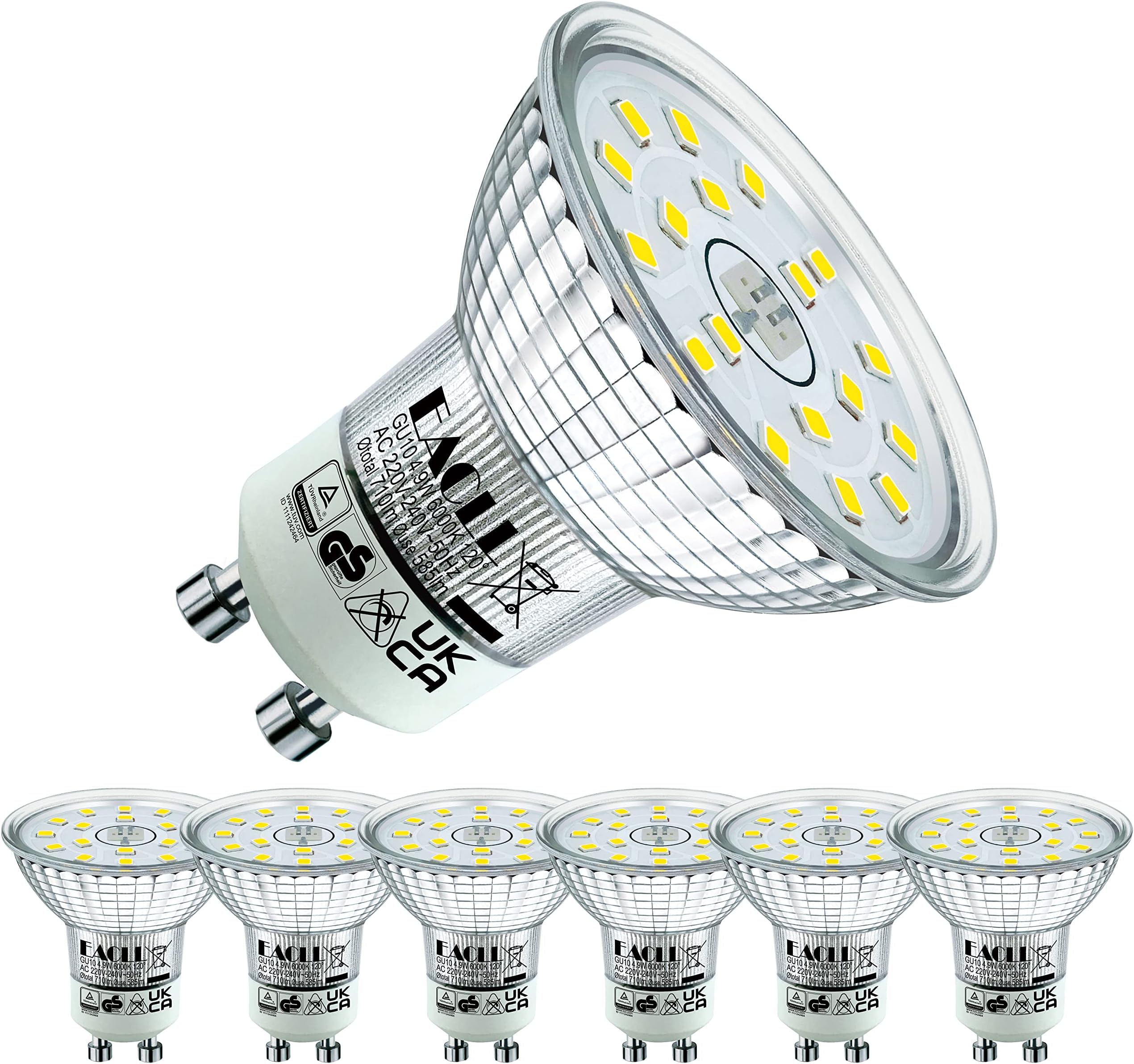 EACLL Mini GU10 LED Warmweiss 3.5 Watt Ersetzt 50W Halogen Leuchtmittel ...