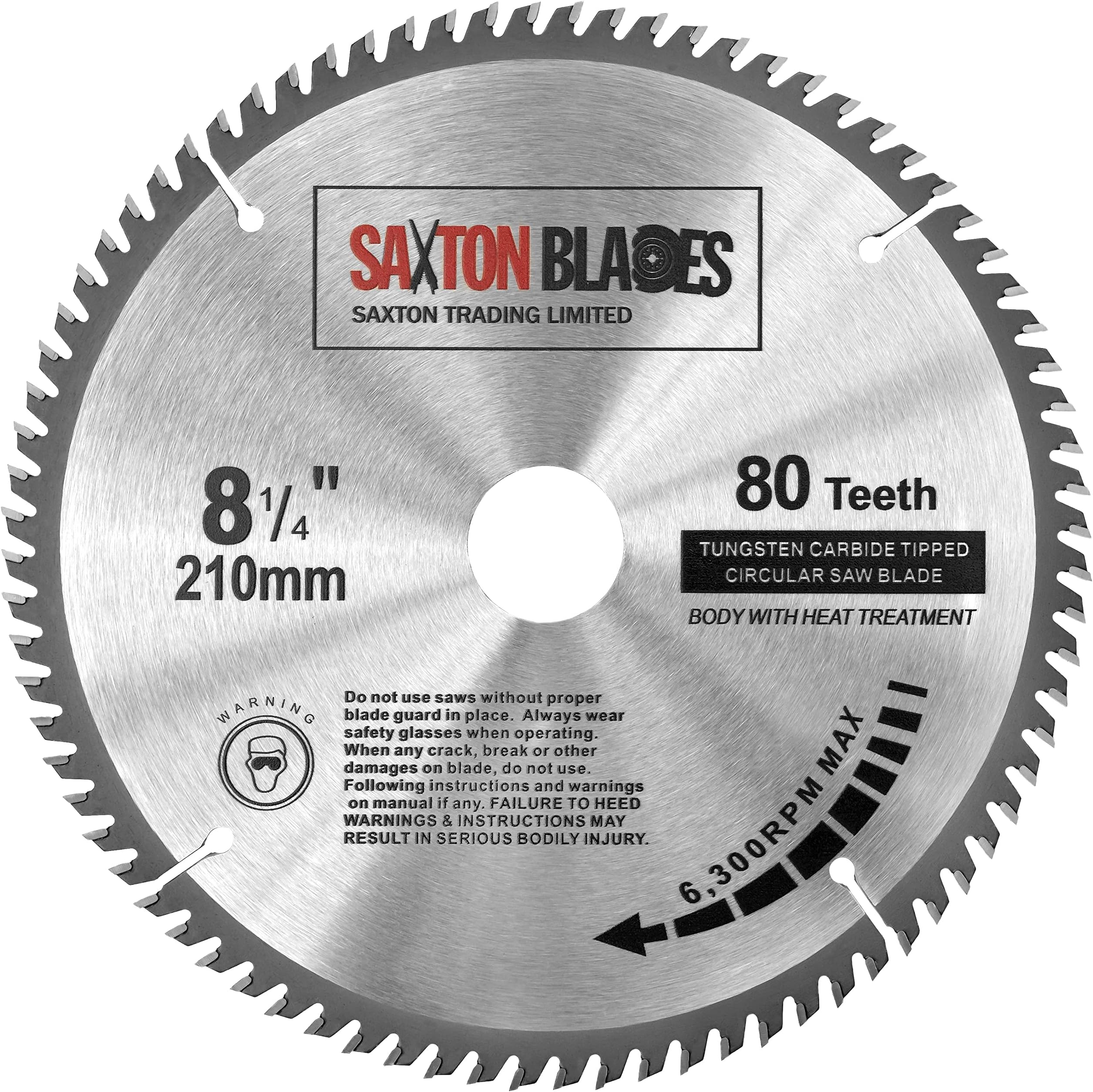 Saxton TCT Circular Wood Saw Blade 210mm x 30mm x 80T for Festool Bosch ...