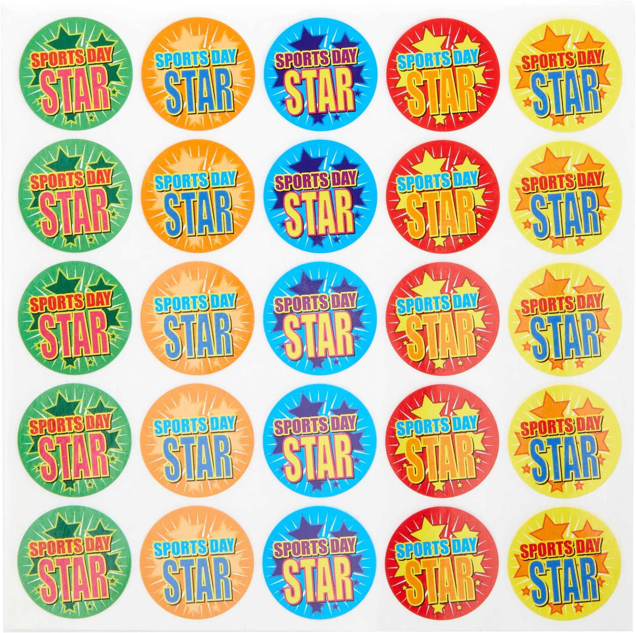 144 Sports Day Star Stickers - School Themed Teacher Reward Stickers ...