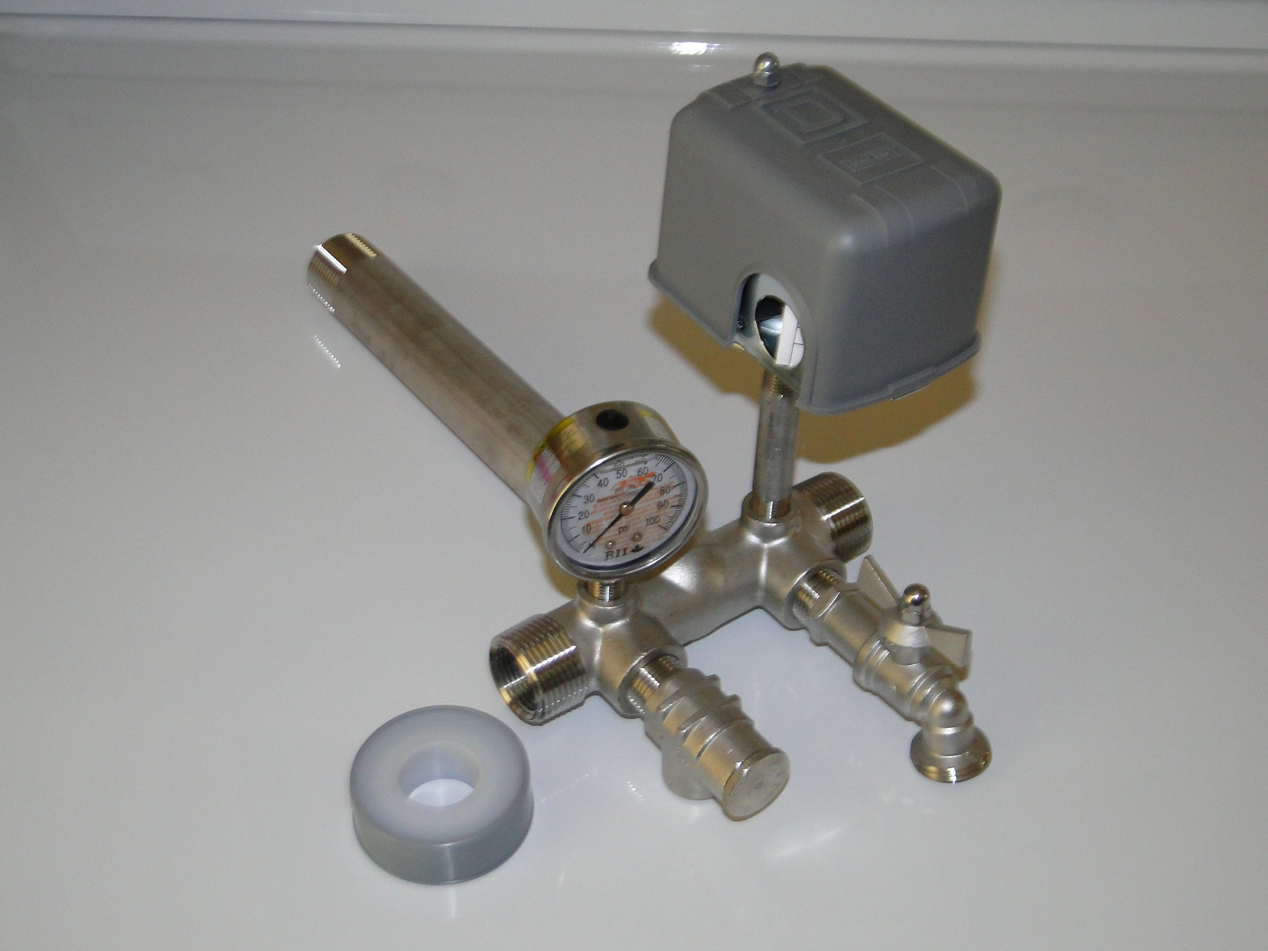 STAINLESS STEEL 1 x 11 Tank Tee Kit Installation Water Well Pressure ...