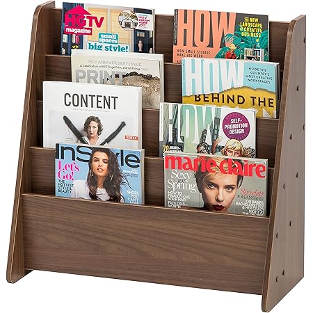 Amazon.com: Wooden Mallet 10-Pocket Cascade Free-Standing Magazine Rack ...