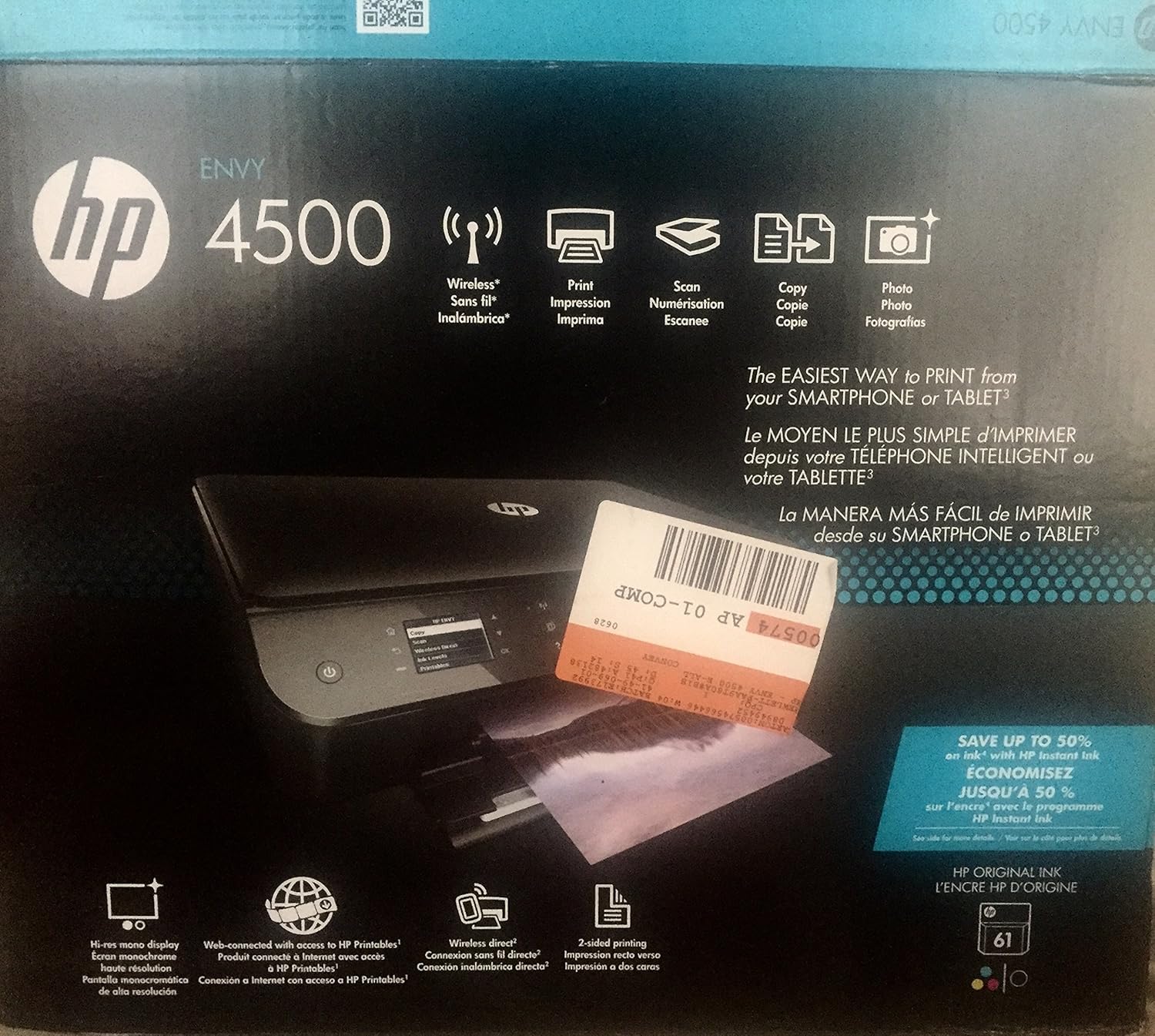 Amazon.com: HP Envy 4500 e-All-in-One Color Printer - OPEN BOX : Office ...