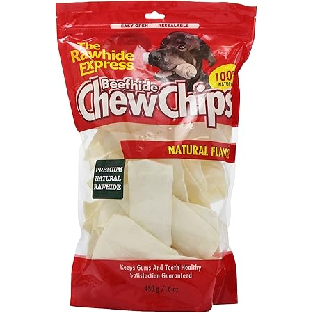 Amazon.com : The Rawhide Express Natural Rawhide Strips/Chips Dog Chew ...