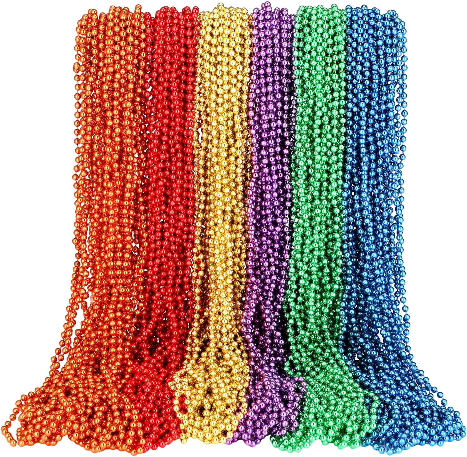 Amazon.com: Tudomro 144 Pcs Mardi Gras Beads Necklaces 33 Inch 5 mm ...