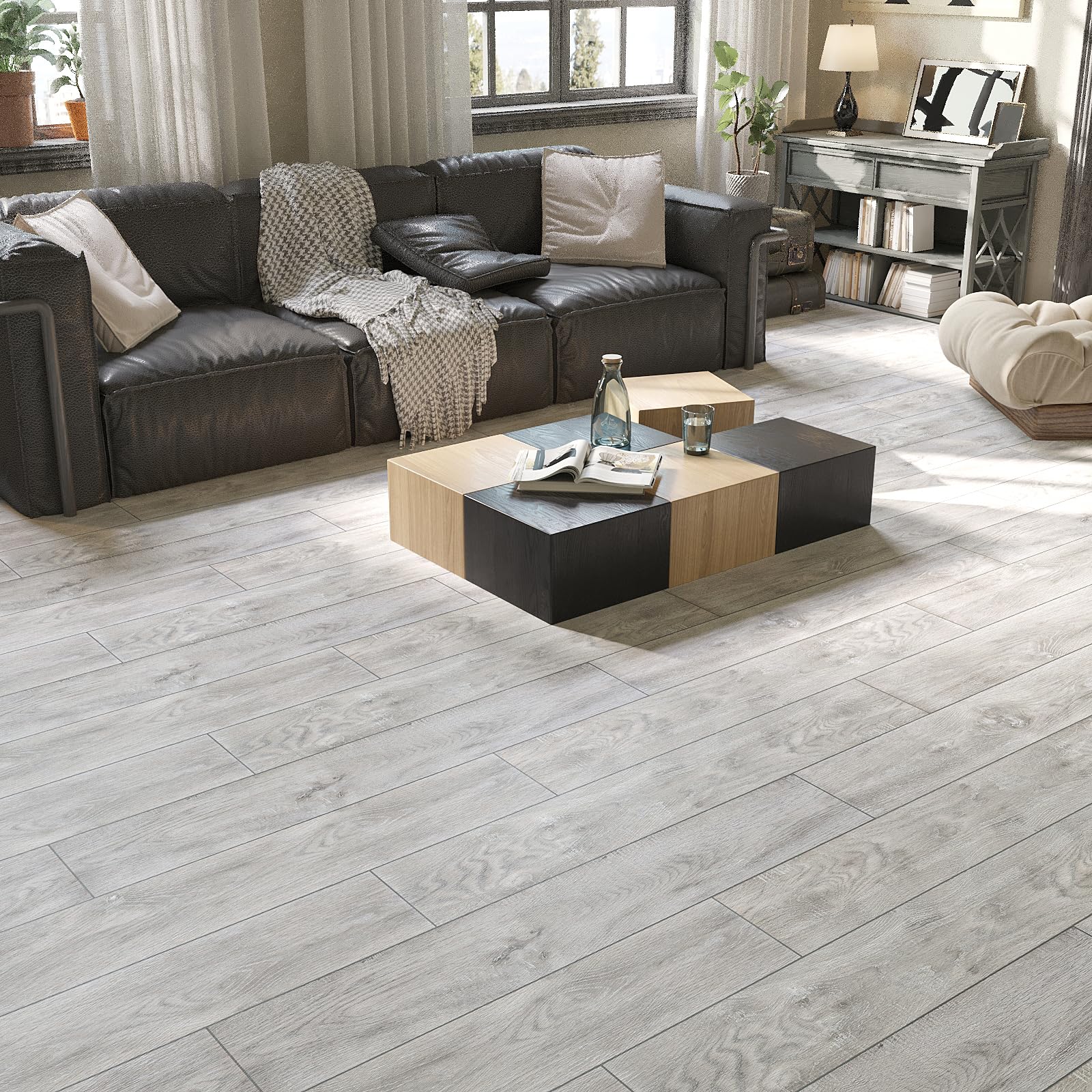 Ash Light Gray Vinyl Plank Flooring COREtec Soft Step Premium 01024