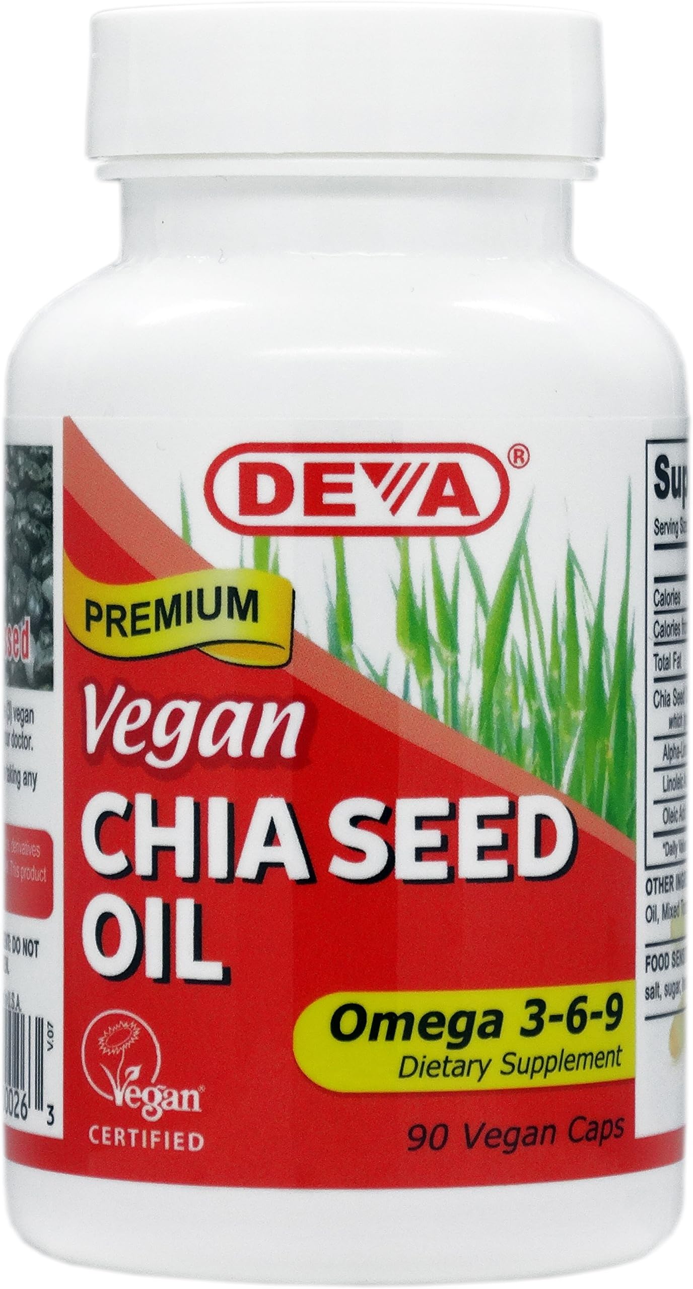 Amazon.com: Deva Vegan Vitamins Chia Seed Oil 500 Mg Vcap, 90 Count ...