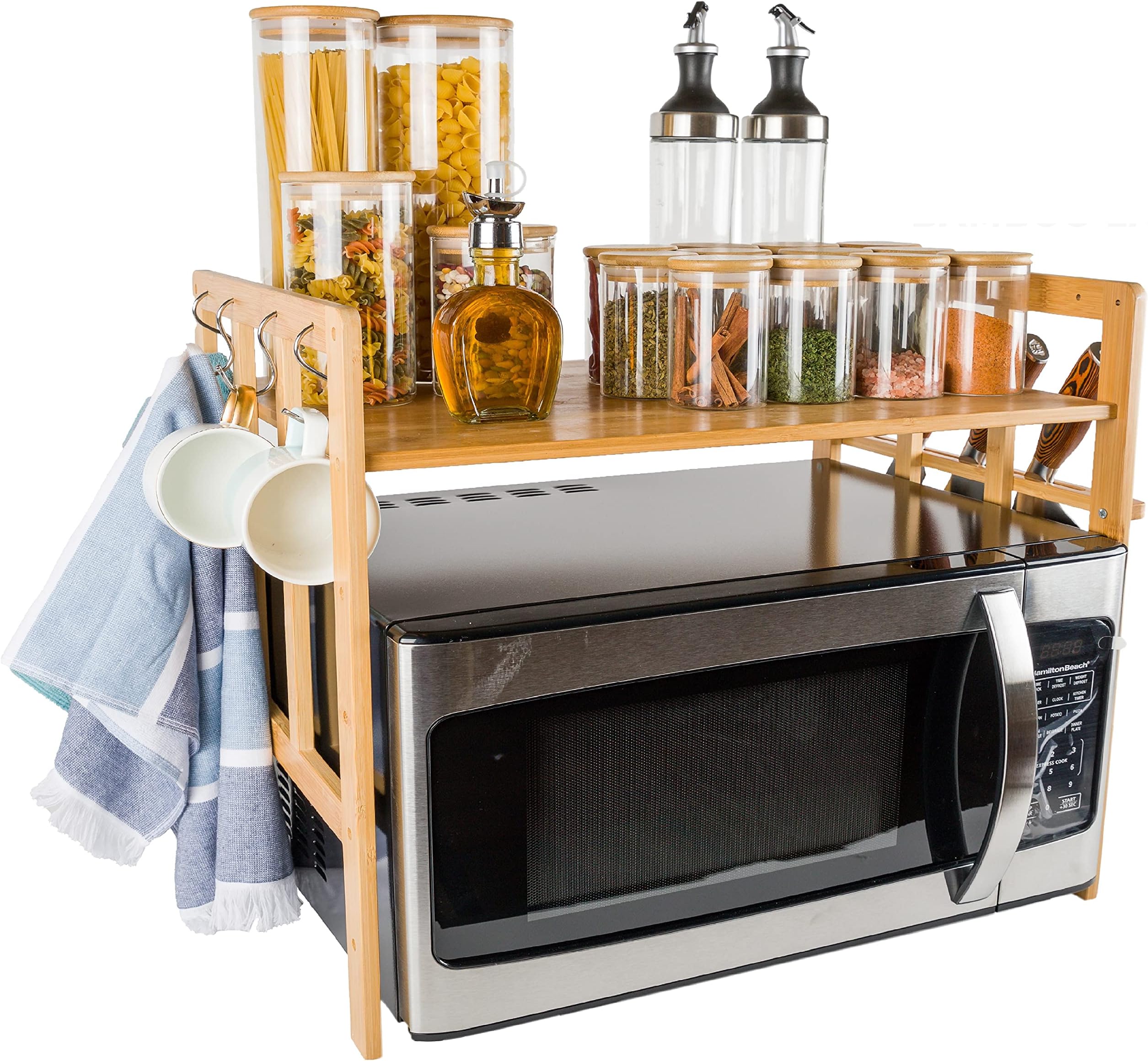 Amazon.com: DoubleWin Kitchen Microwave Oven Rack Shelf, Over the ...