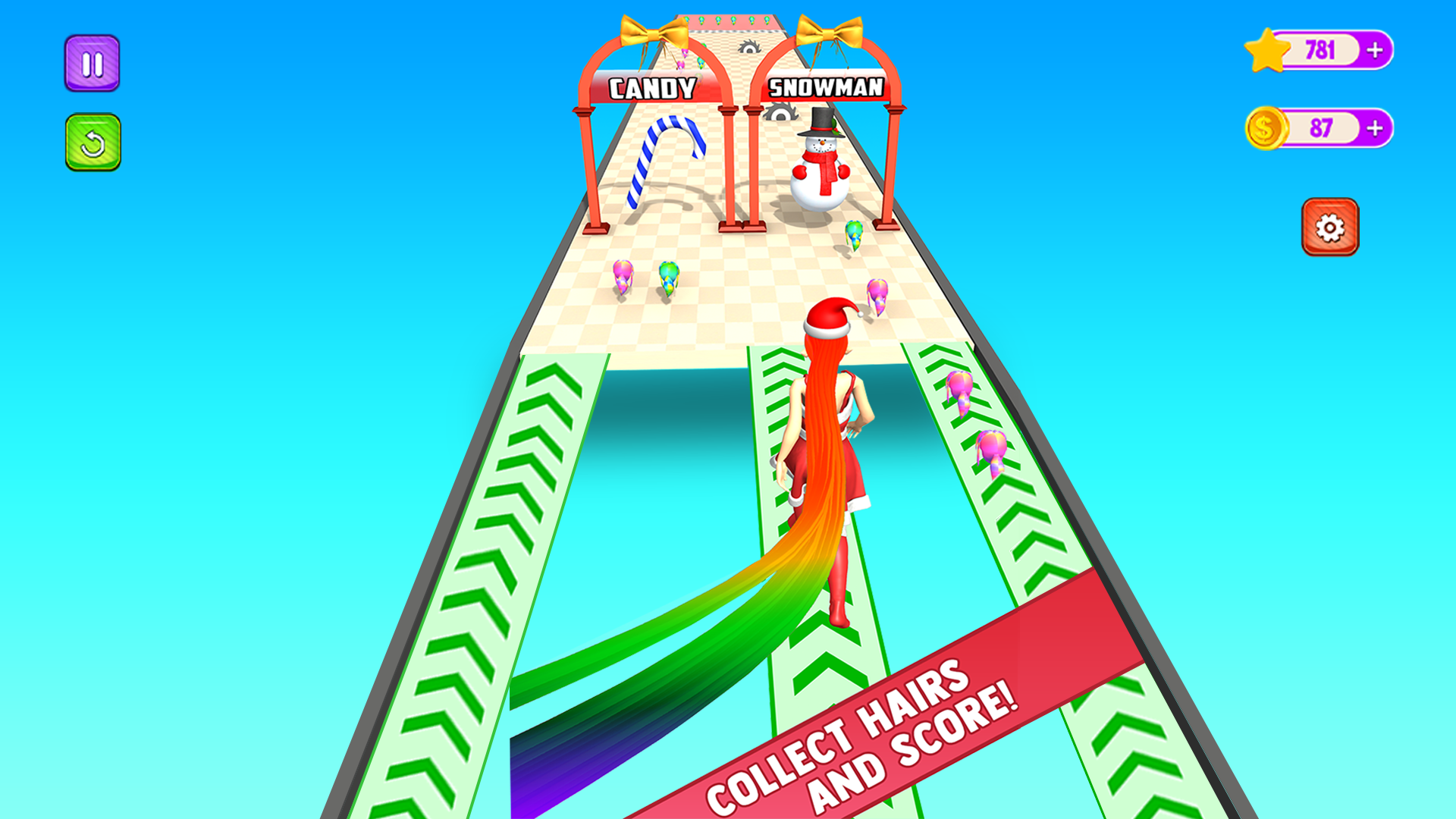 Hair Runner Challenge game 3d to make your hair long by collecting all ...