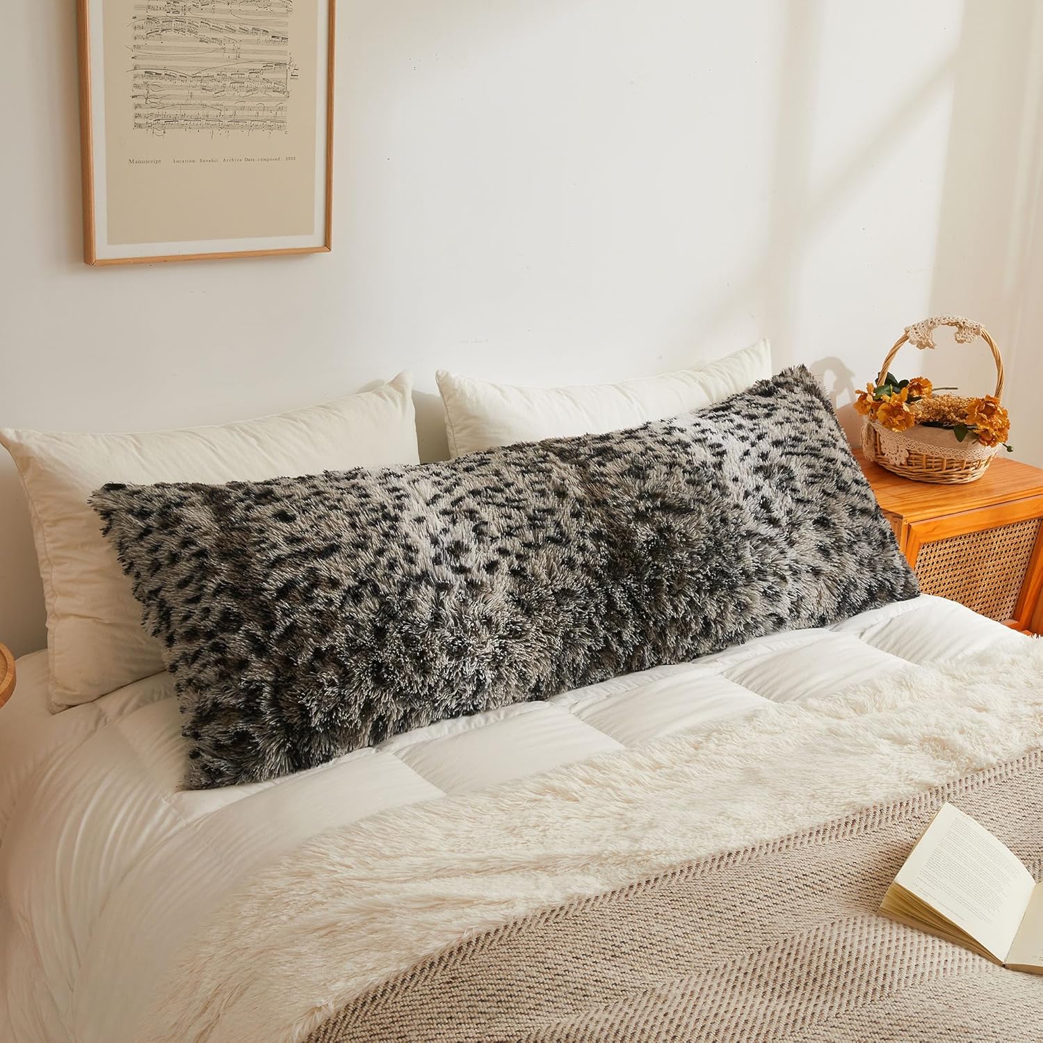 Amazon.com: XeGe 20x54 Fluffy Cheetah Print Body Pillow Cover, Leopard ...