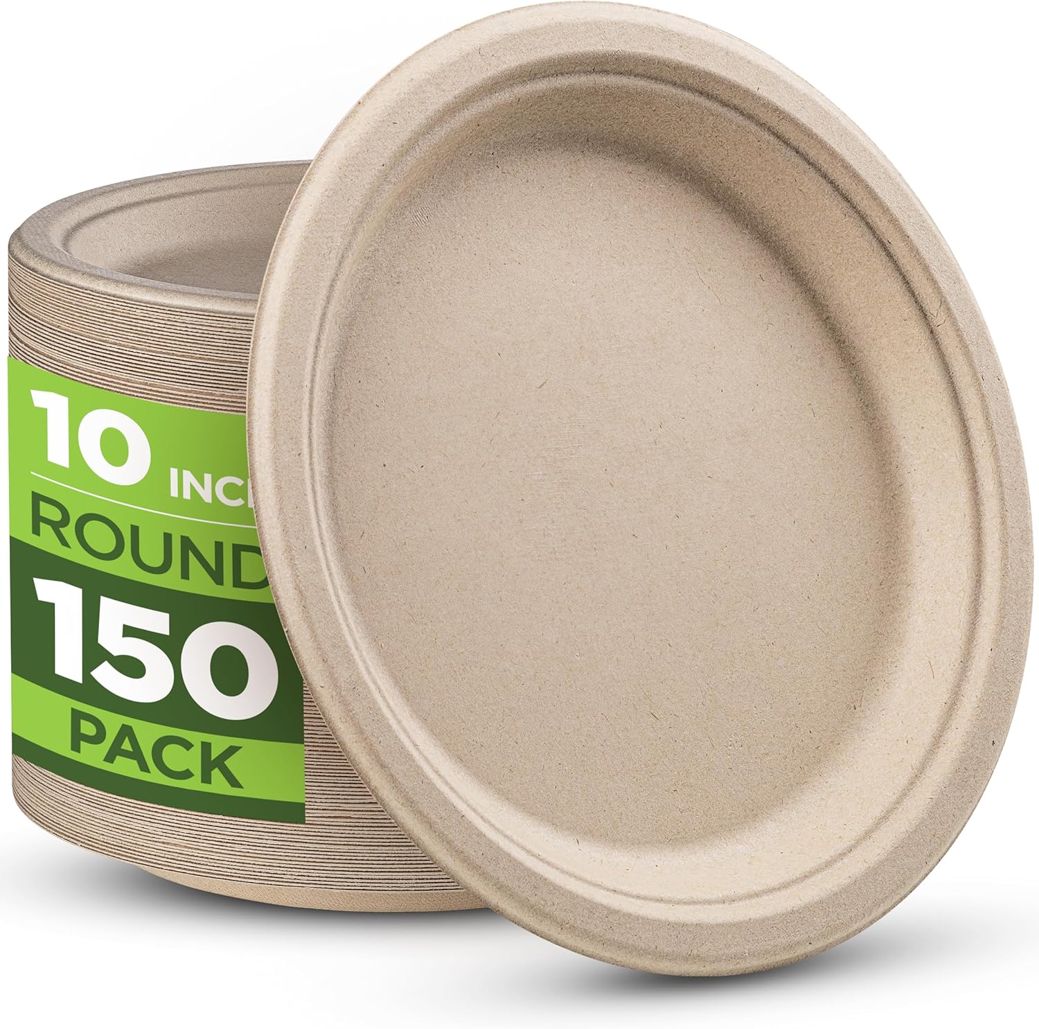 Amazon.com: 100% Compostable Paper Plates Heavy Duty -150 Pack ...