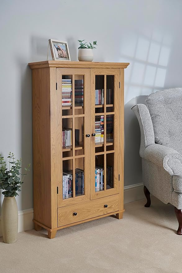 Greenhurst Display Cabinet, Media Storage with Shelving and Drawer ...