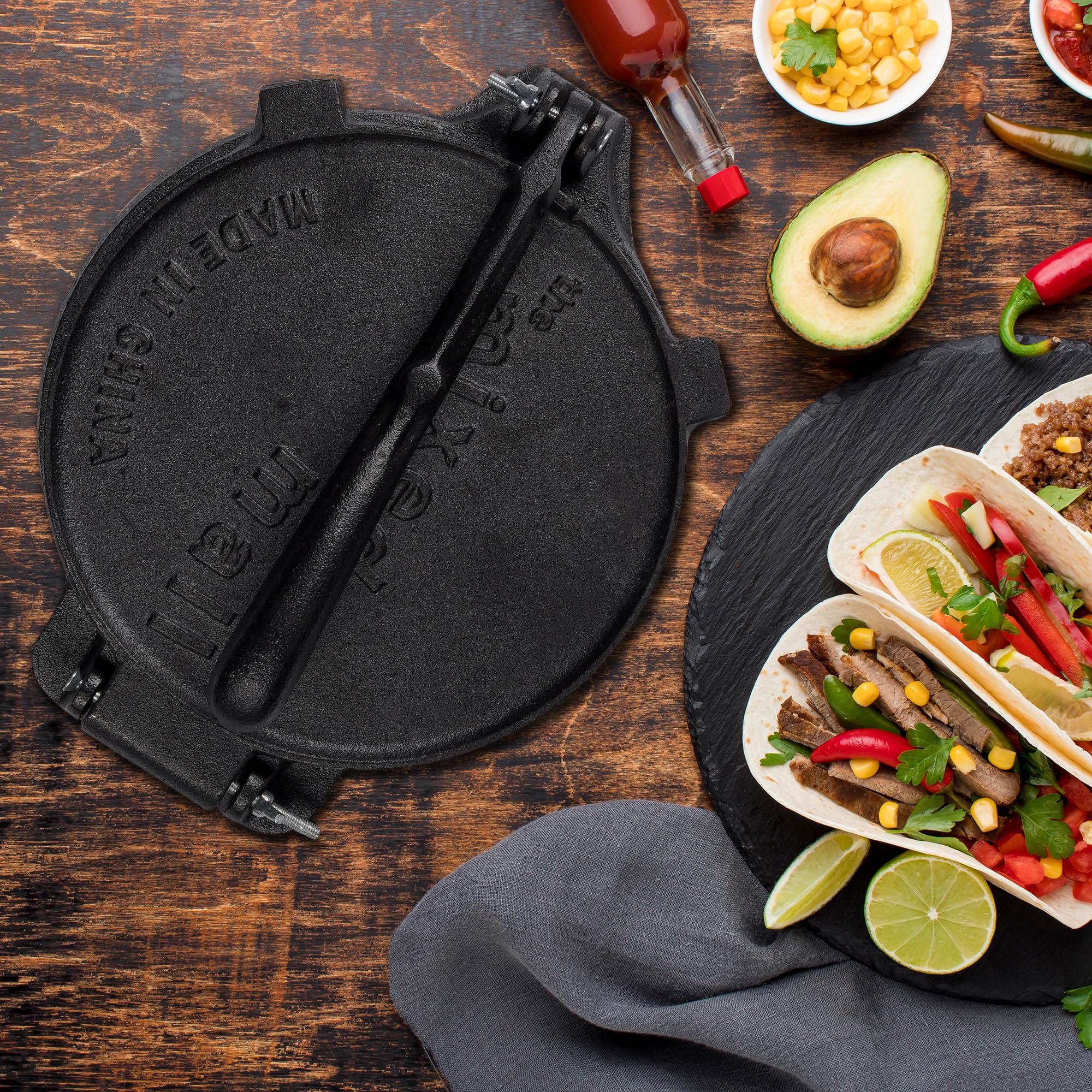Snapklik.com : Tortilla Press - Pre-Seasoned Cast Iron Roti Tortilla ...
