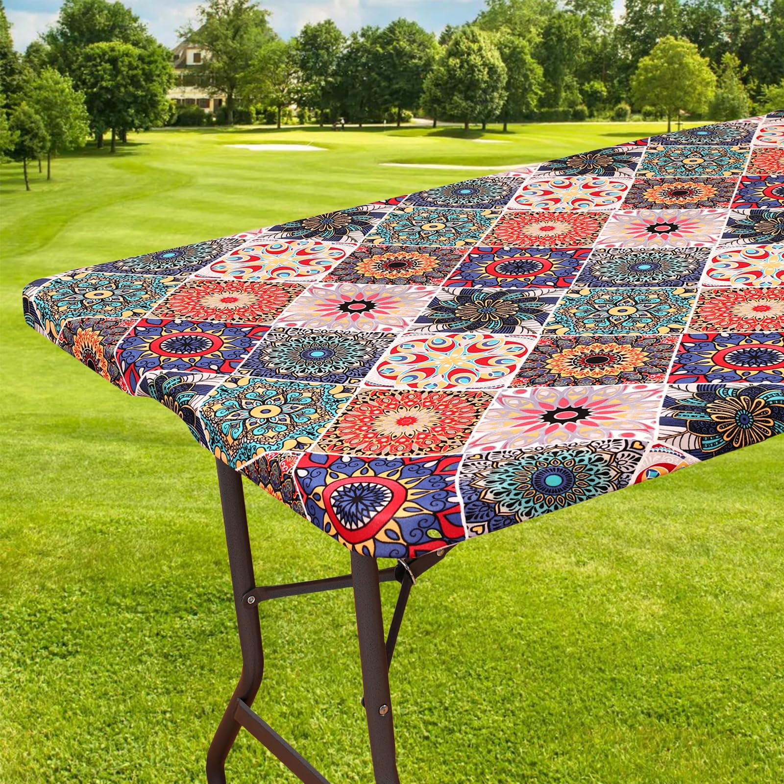 Amazon.com: NILUOH Elastic Table Cloth, Spandex Fitted Picnic ...