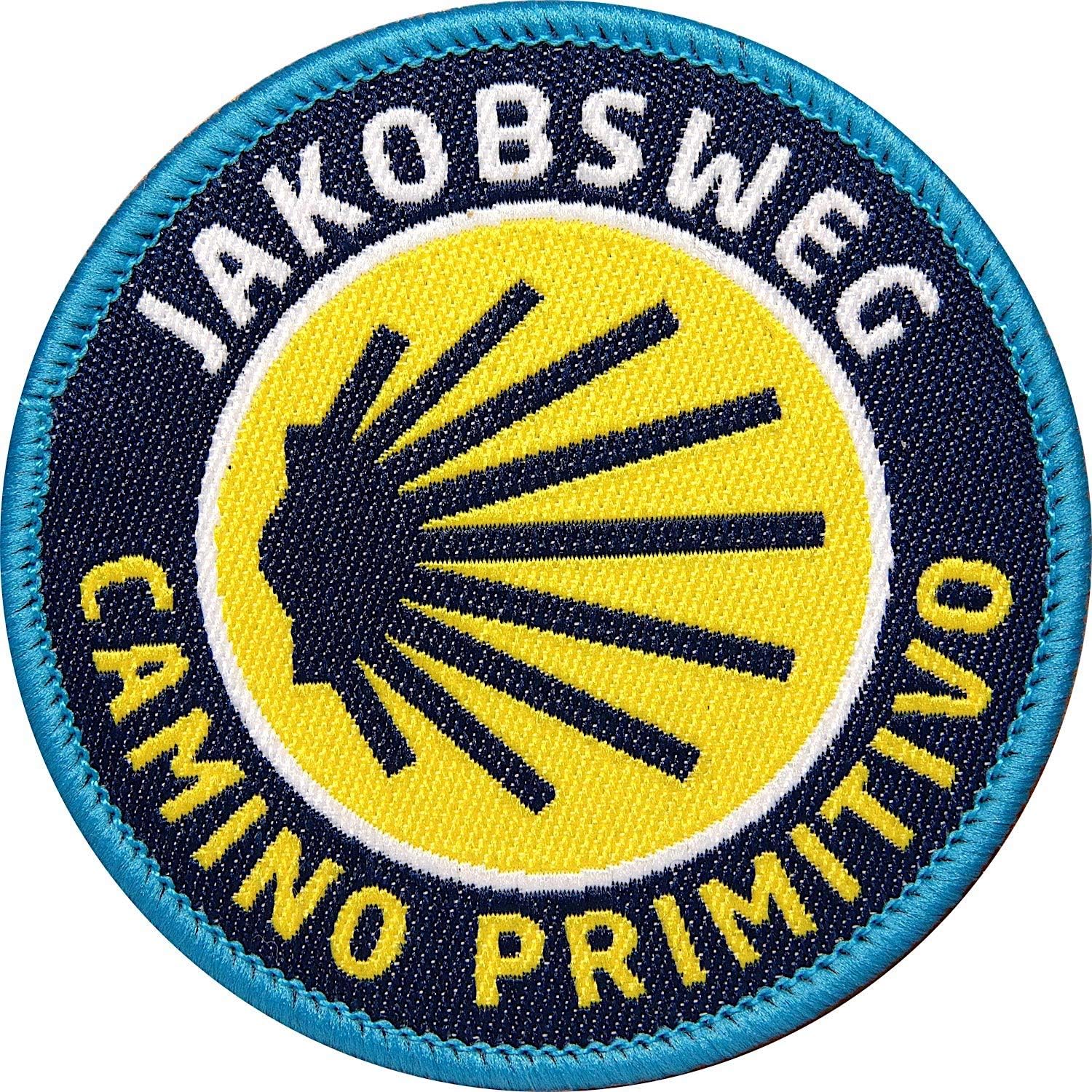 Jakobsweg Aufnäher 57 mm gewebt/Pilgerweg Pilger Pilgern Santiago/Patch ...