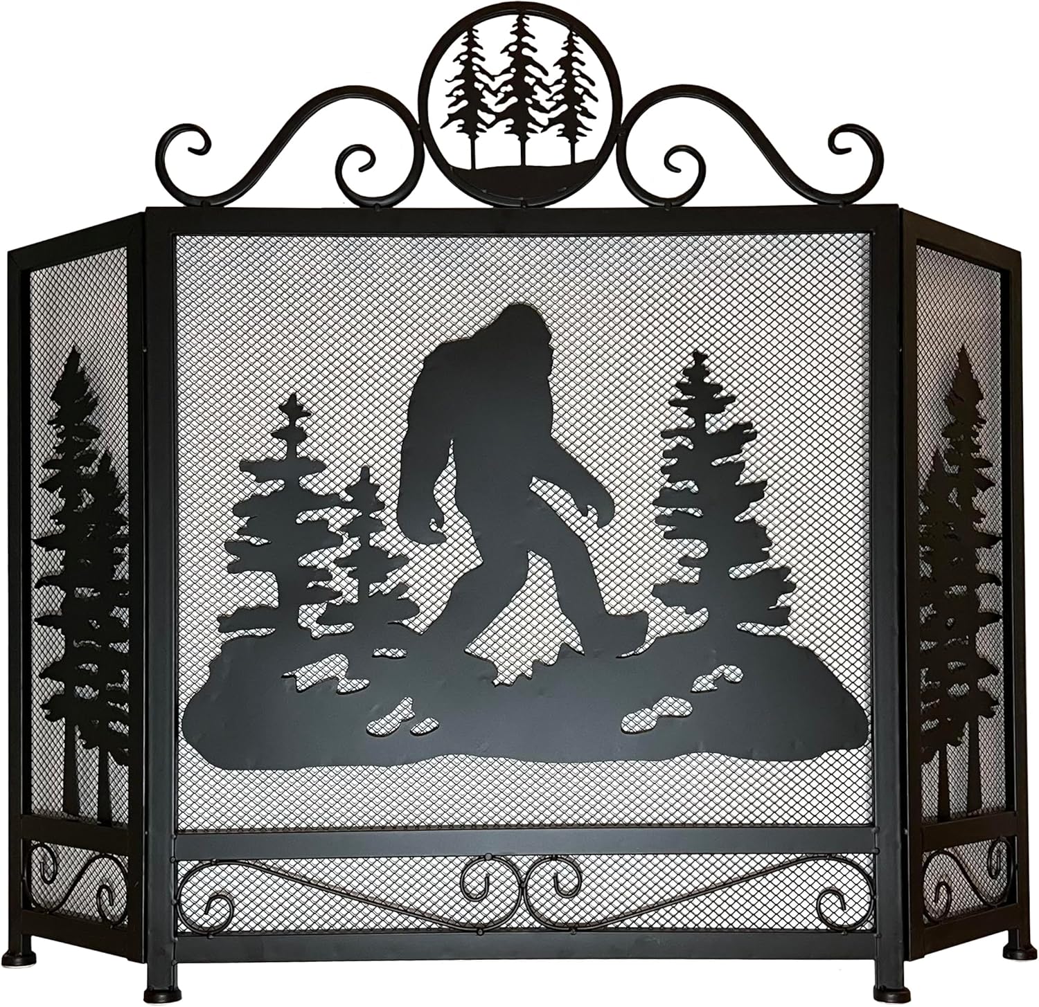 Amazon.com: Bigfoot Sasquatch Wilderness Scene Fireplace Screen ...