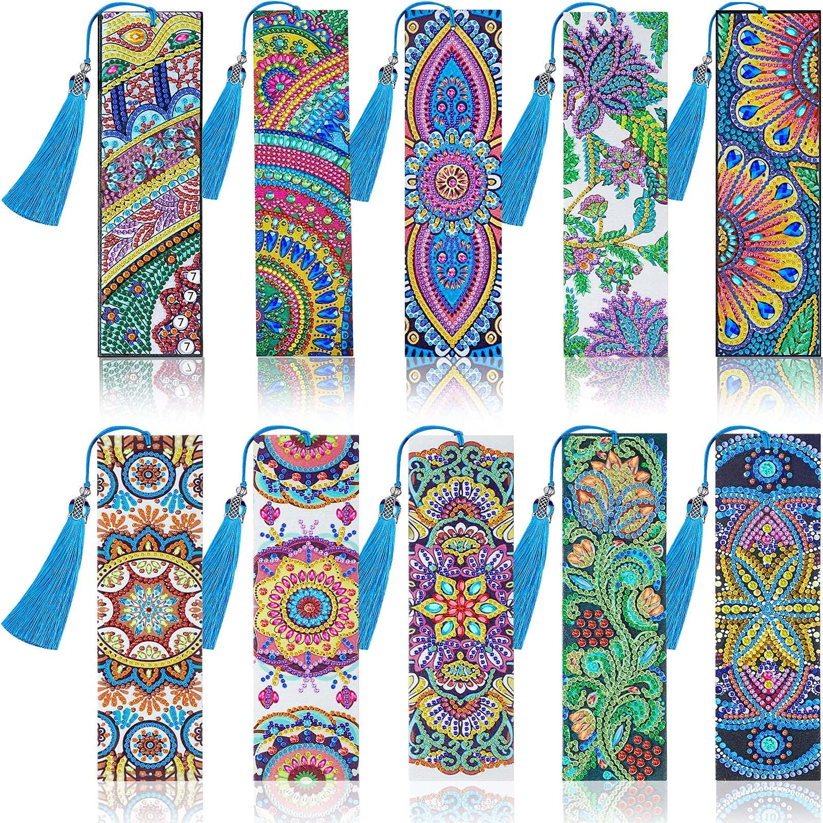 Amazon.com: pigpigboss Peacock Diamond Painting Bookmark Kit 2 Sets ...