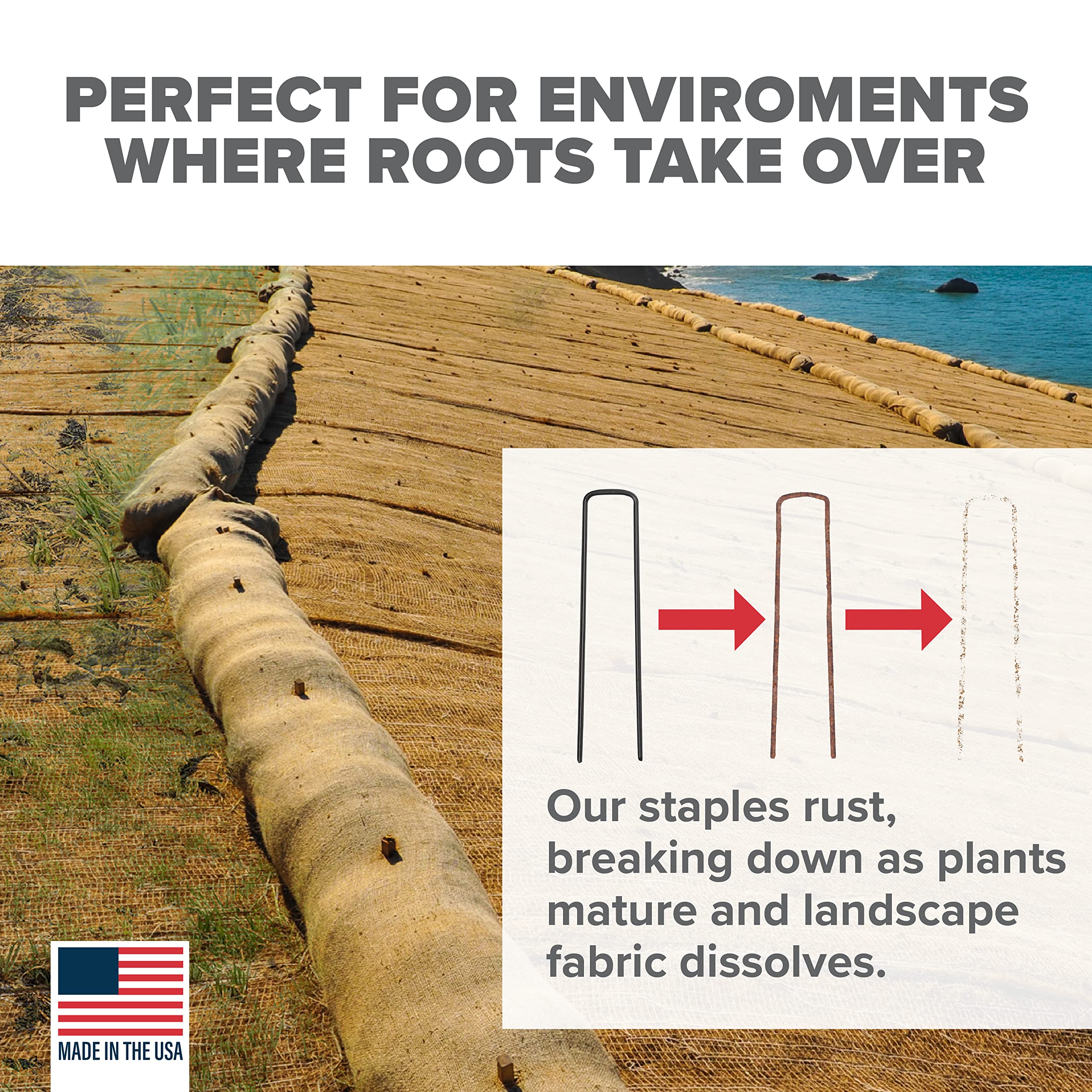 Snapklik.com : USA Made 200 Pack Dissolving Garden Landscape Staples ...