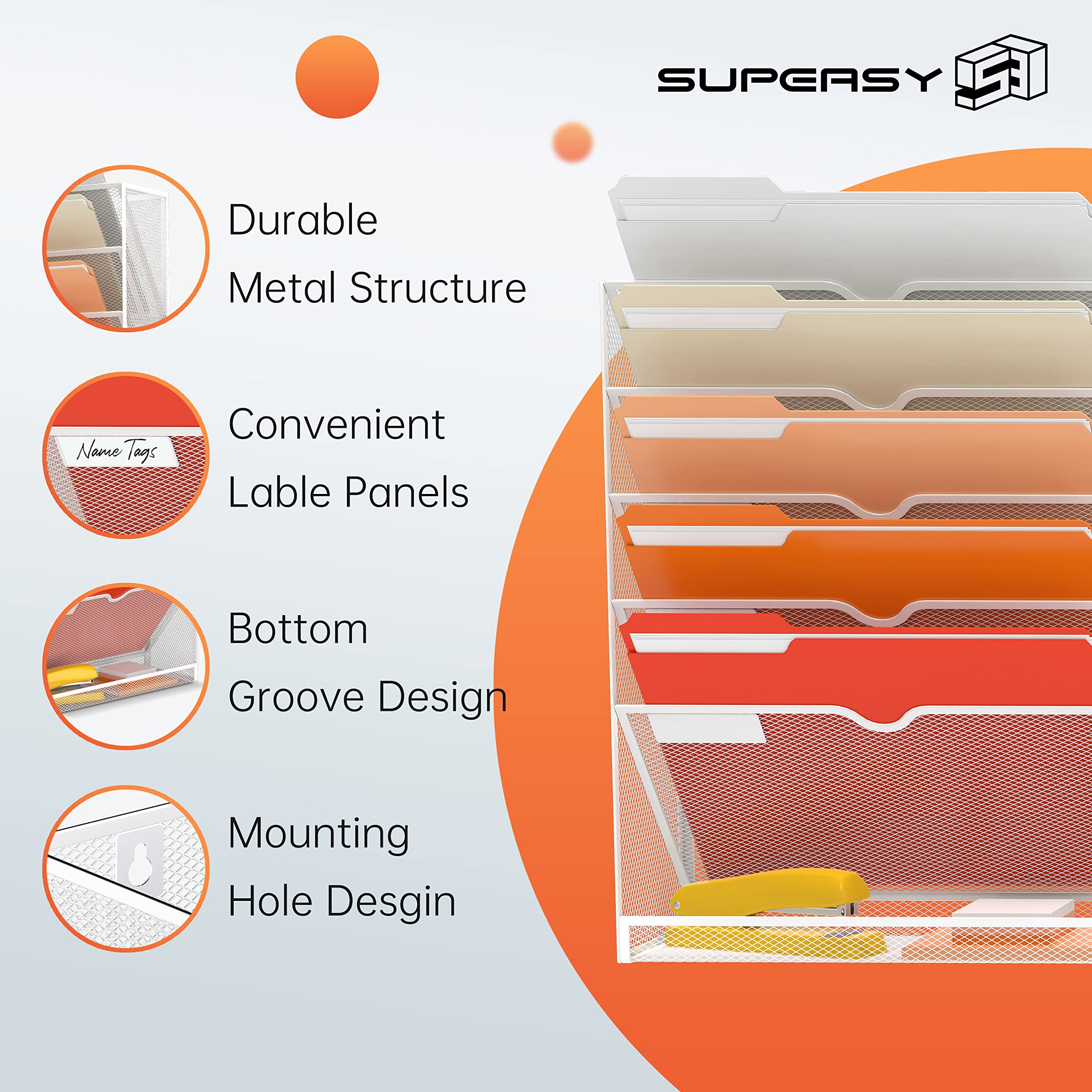 Snapklik.com : SUPEASY 6-Tier Wall File Organizer Hanging Wall File ...