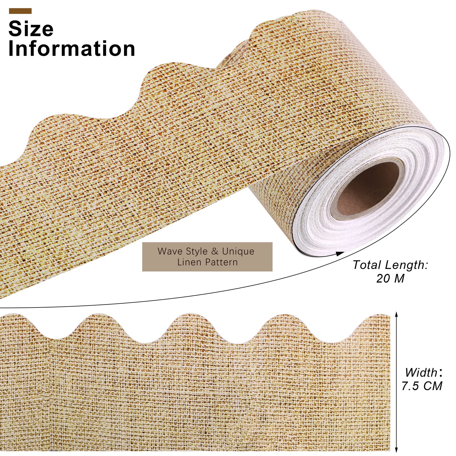 Snapklik.com : Durony 65.6 Feet Burlap Wood Bulletin Board Border ...
