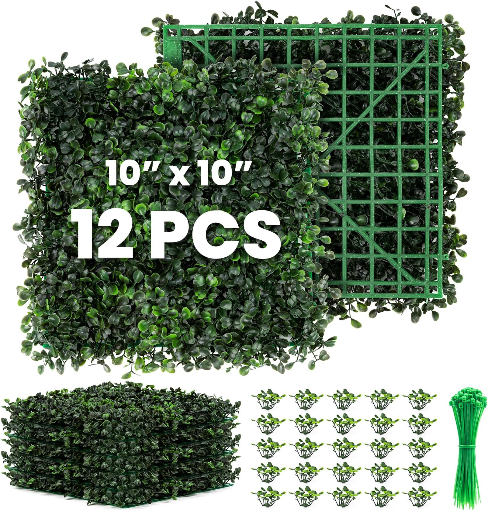 Amazon.com: Cobenga 12 Pcs Artificial Grass Wall Panel Backdrop, 10"x ...