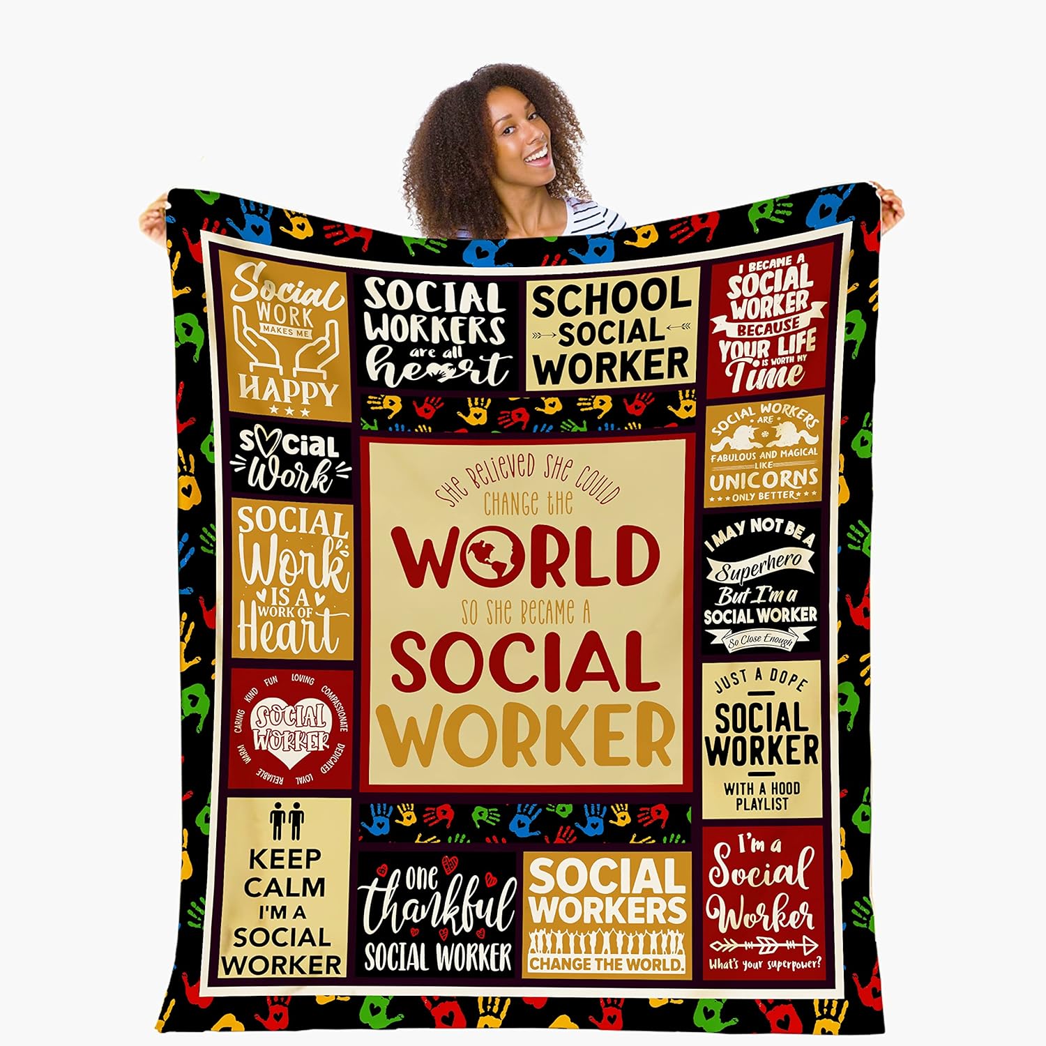 Amazon.com: AYUNIX Social Worker Gifts Blanket for Women Men, Thank You ...