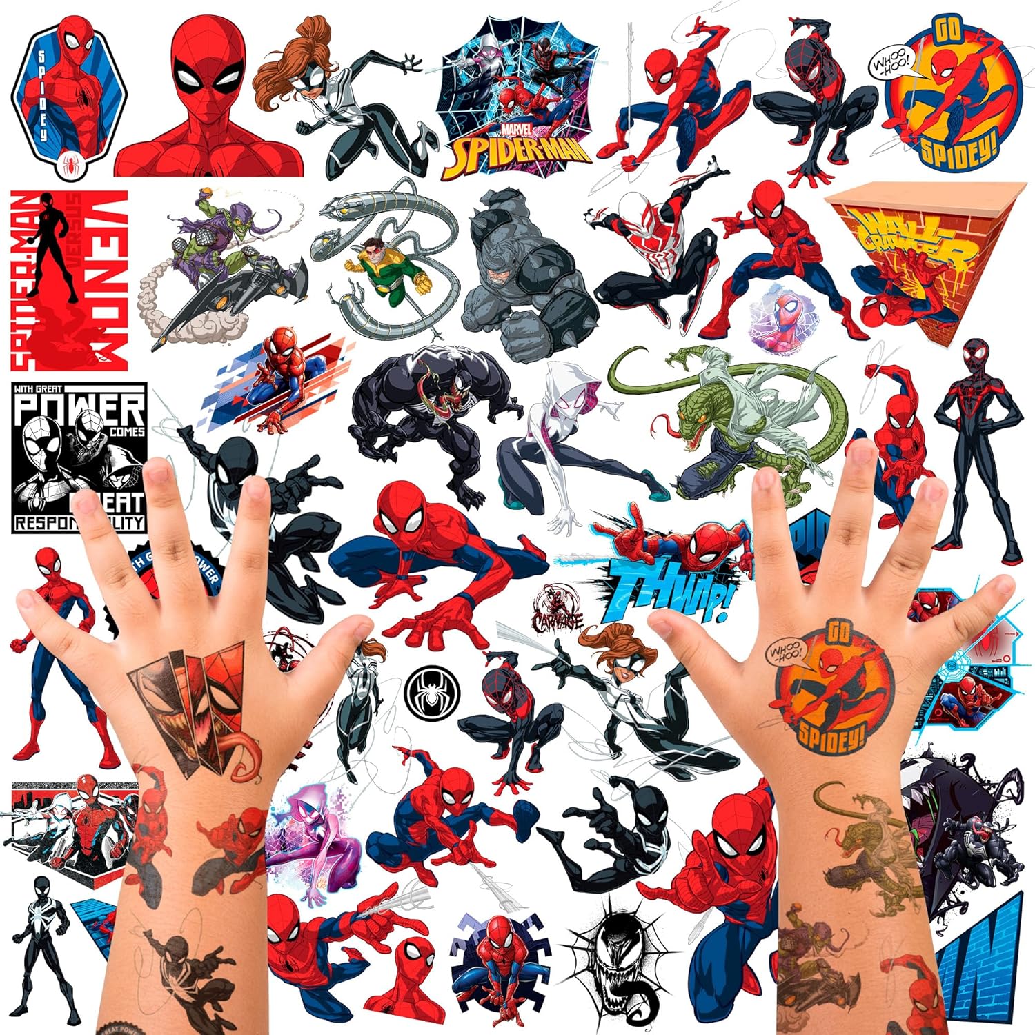 Amazon.com : 50 Spiderman Tattoos For Kids - Spiderman Tattoos ...