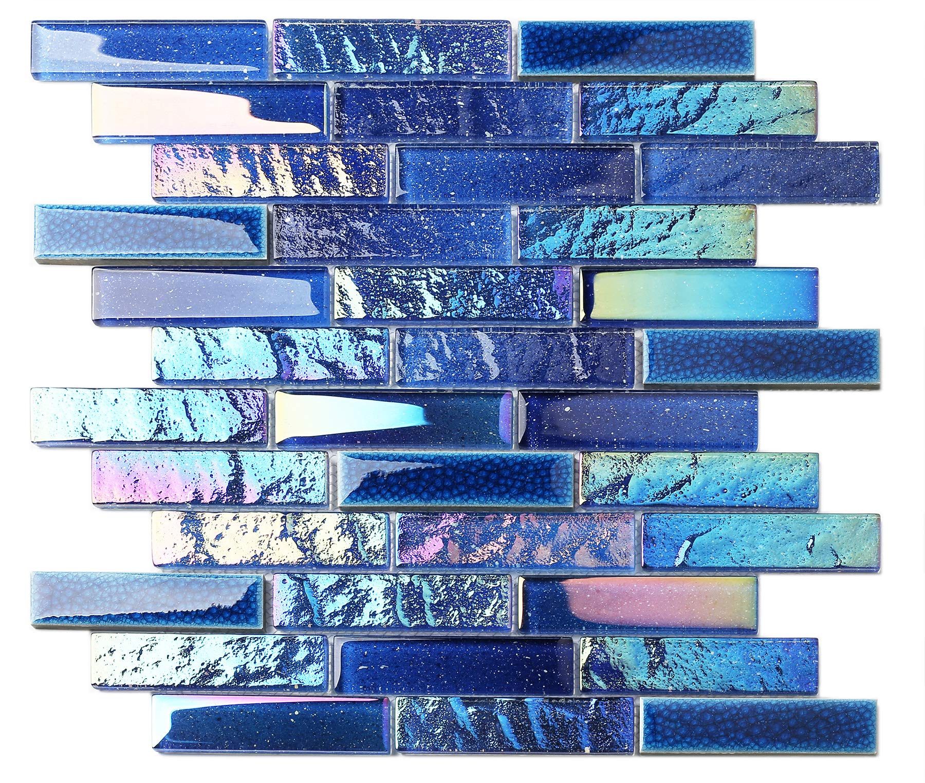 Buy Blue Glass Porcelain Tile Box Of 10 Square Feet Iridescent Starry